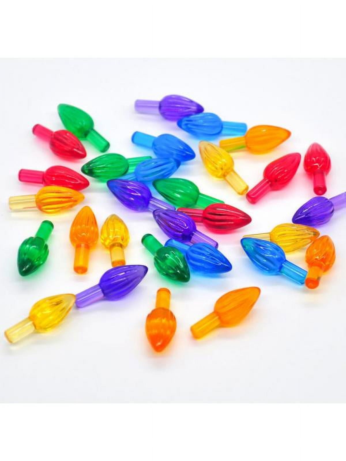 Clearance! 100 Pieces Plastic Christmas Tree Bulbs ,Small Flame Shape ...