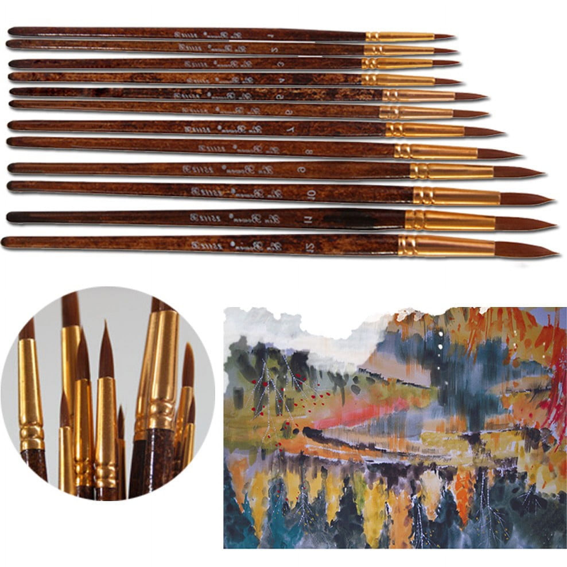 12 PC Wood Grain Stick Brush Set Nylon Brush Painting Brush - Walmart.com