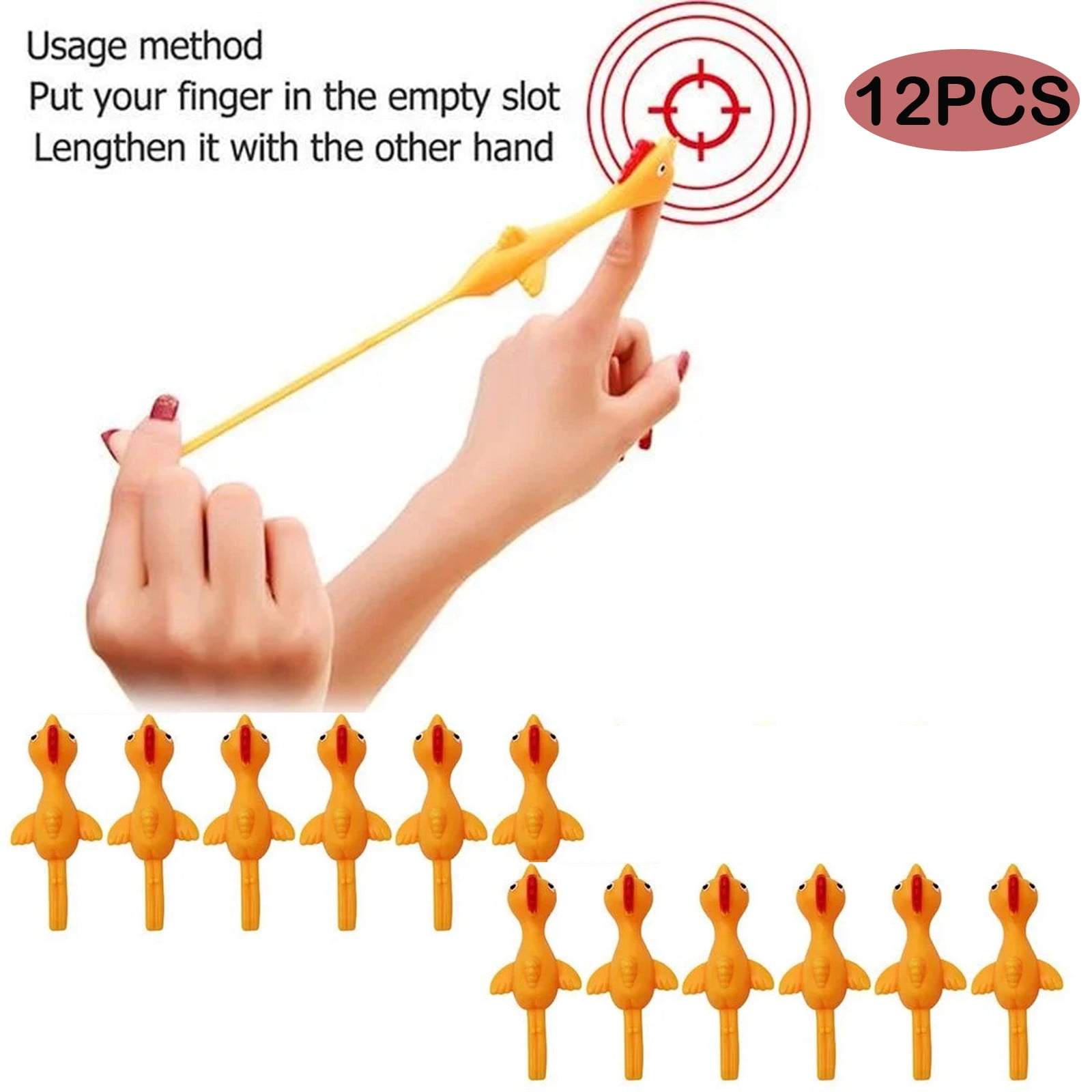 Clearance! 12 PCS Slingshot Chicken Rubber Chicken,Flick Chicken Flying ...