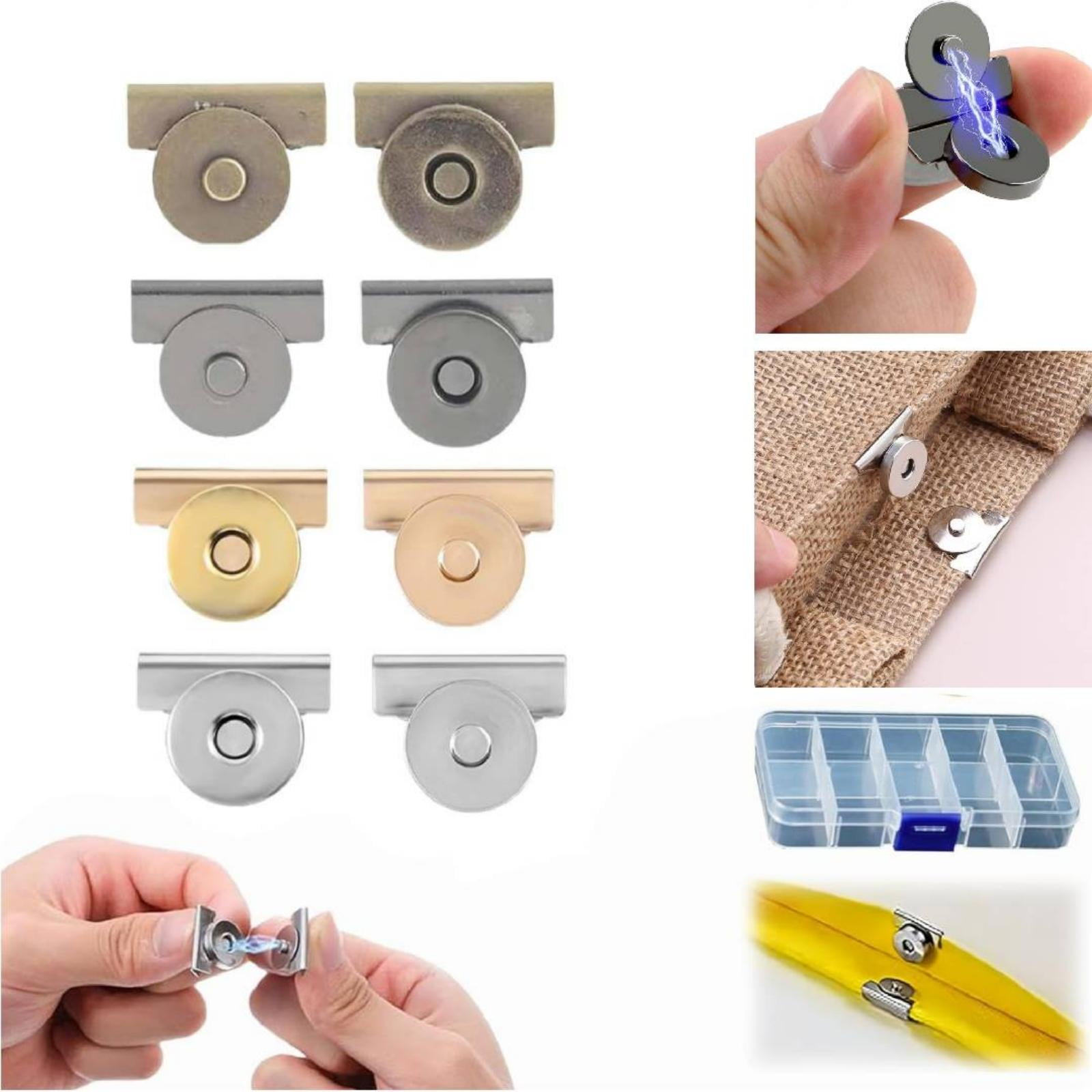 Clearance 12 Pairs Snap Buttons Metal Seamless Magnetic Buckle Clasp ...