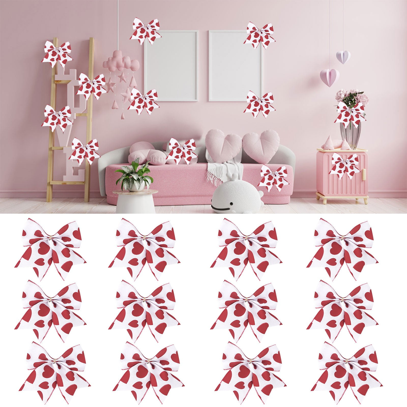 Clearance!12 Pcs 6 Inch Printed Burlap Bows Decoration Bow for ...