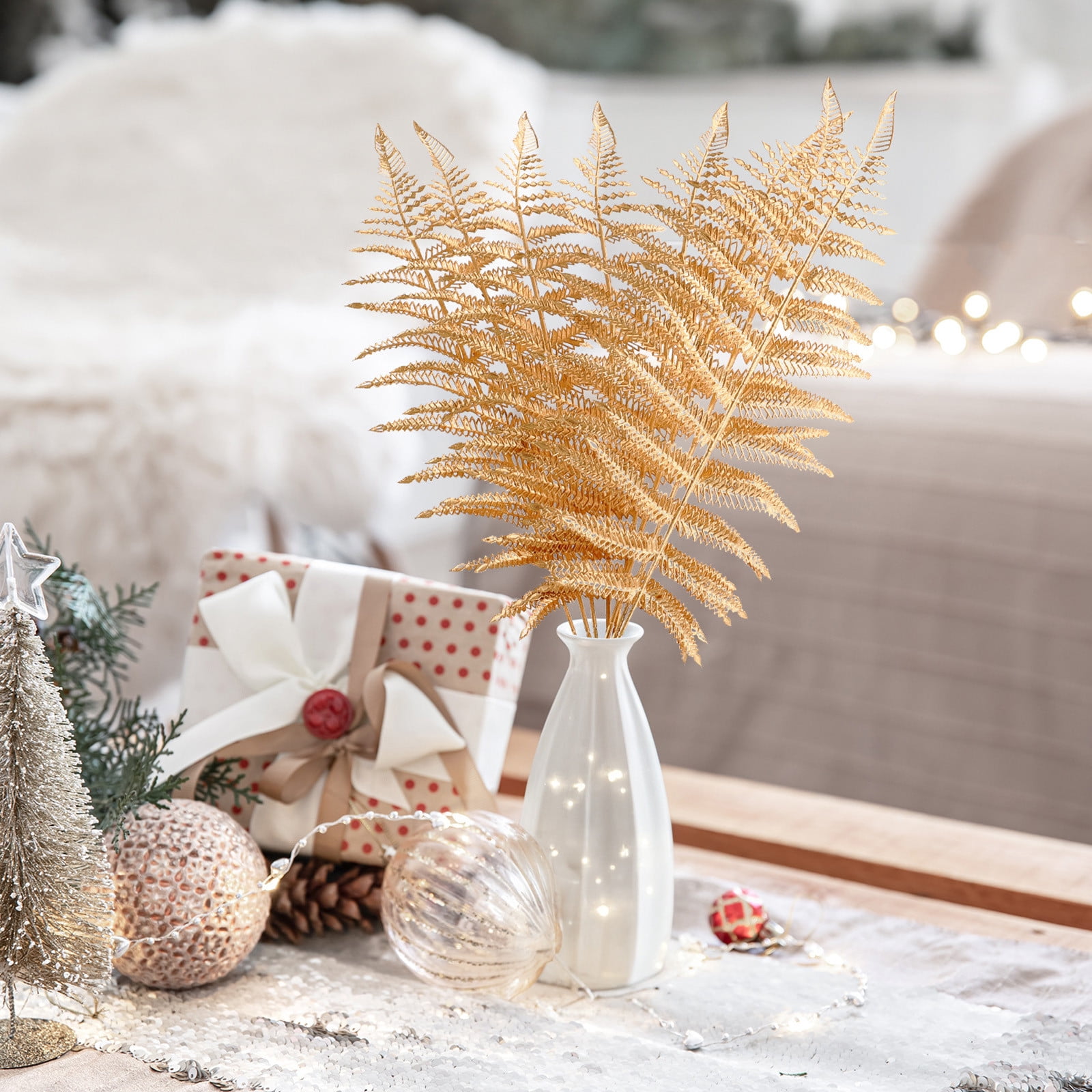 Clearance! 12 Pcs Christmas Glitter Leaves Tropical Leaf Christmas Tree ...