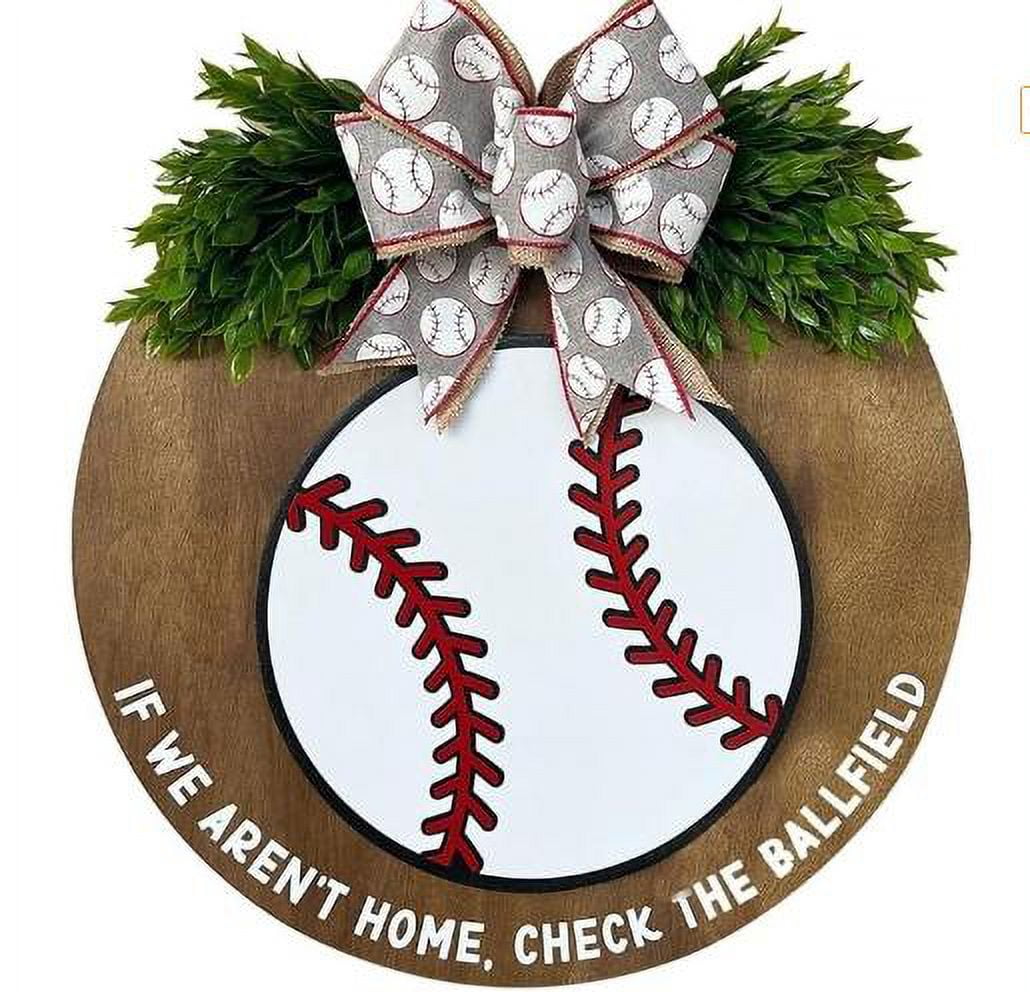 Clearance under $15 Baseball Welcome Signs Summer Spring Door Wreath ...