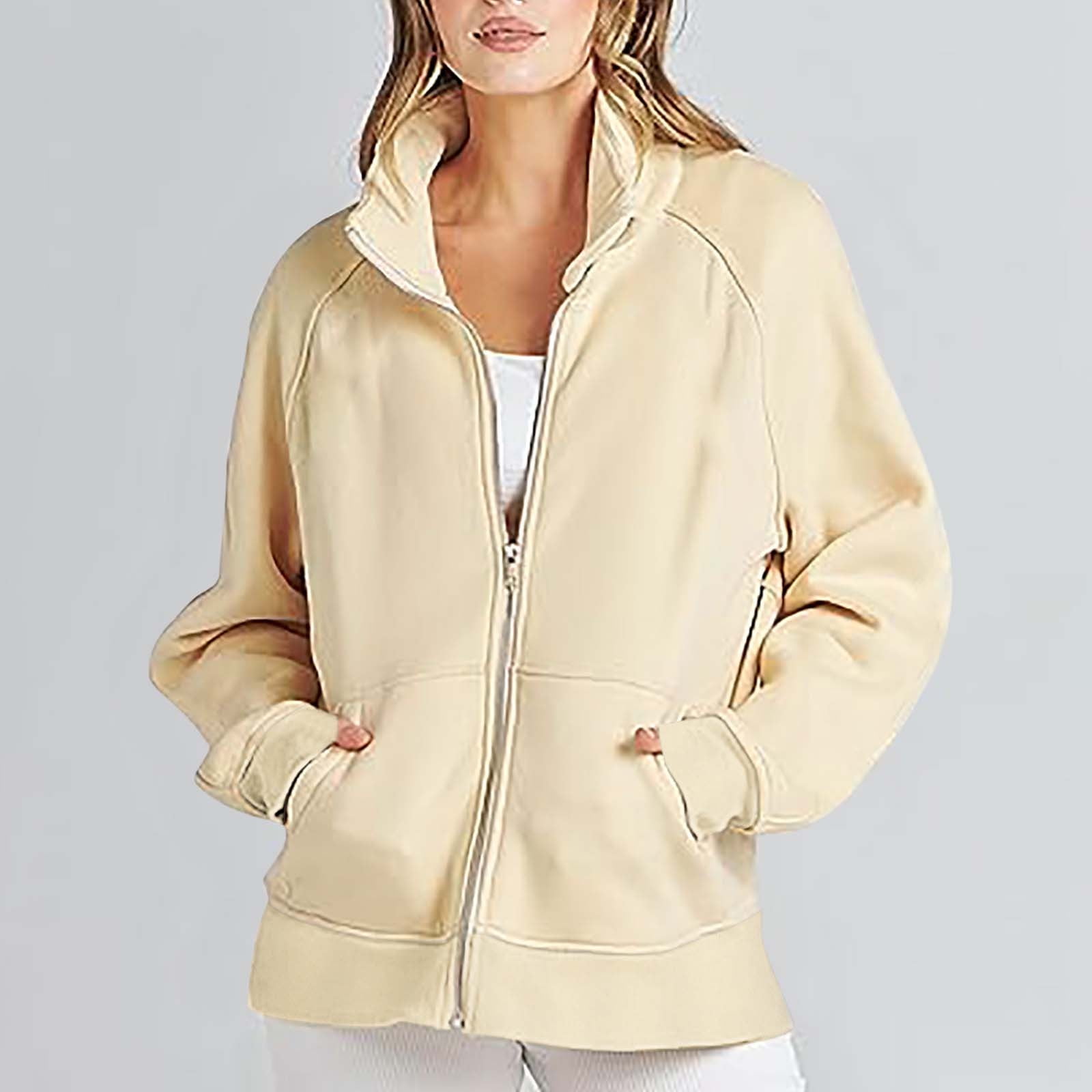 Turilly Women's Coats for Cold Winter Women's Loose Pure Color Long ...