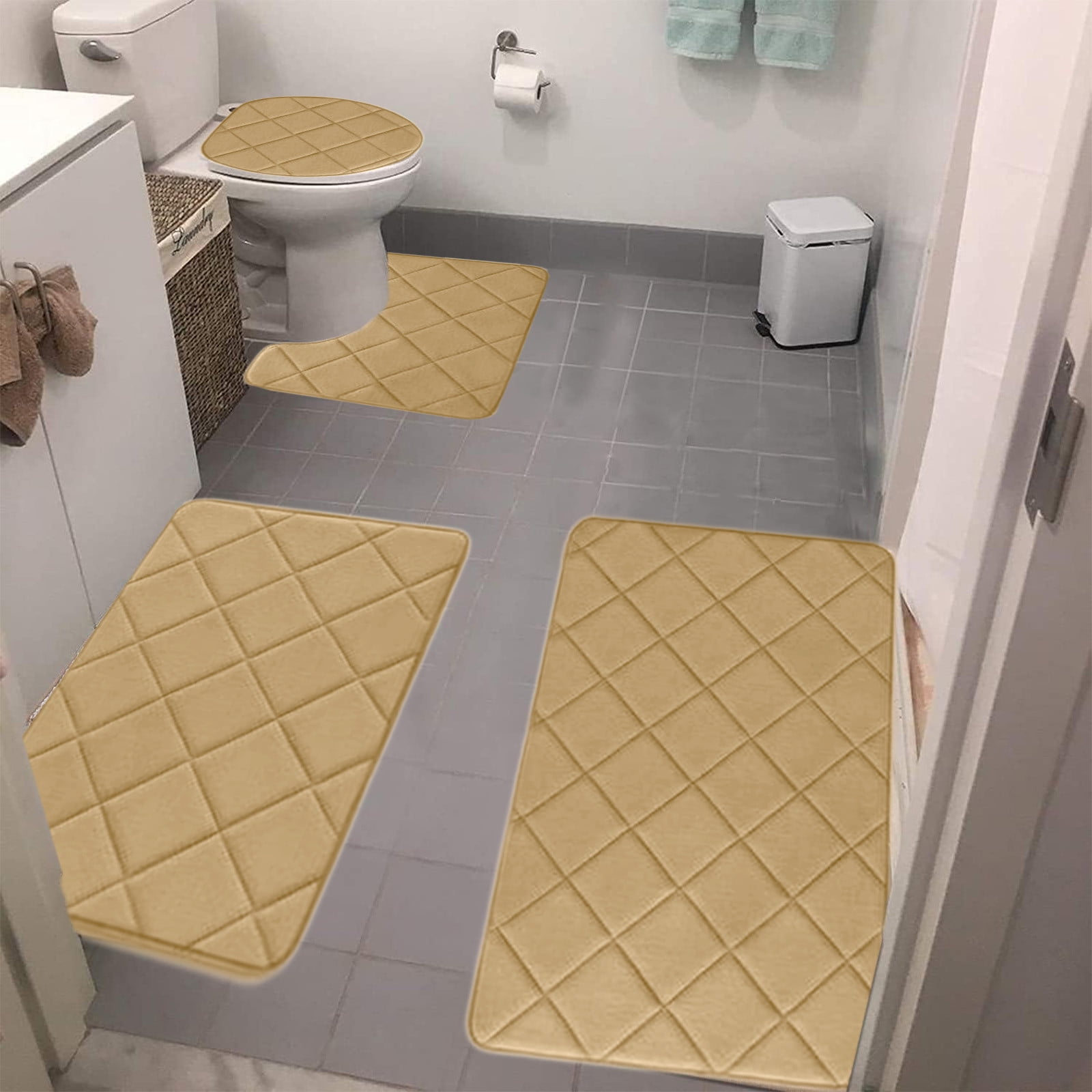 Tyidzon Bathroom Rugs Solid Color Bath Mats 4 Set Bath Mats for ...