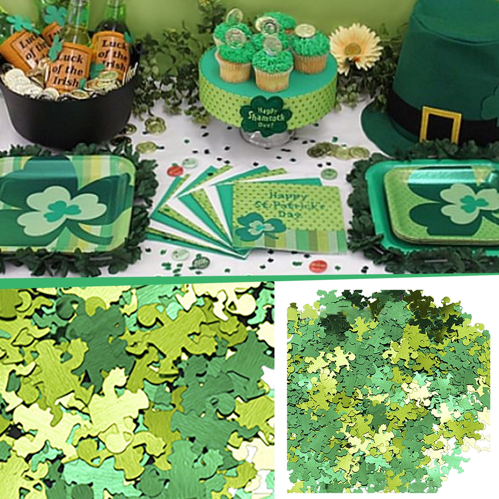Clearance! 15G Irish Holiday Green Party Confetti Party Atmosphere Decoration Supplies A Variety ...