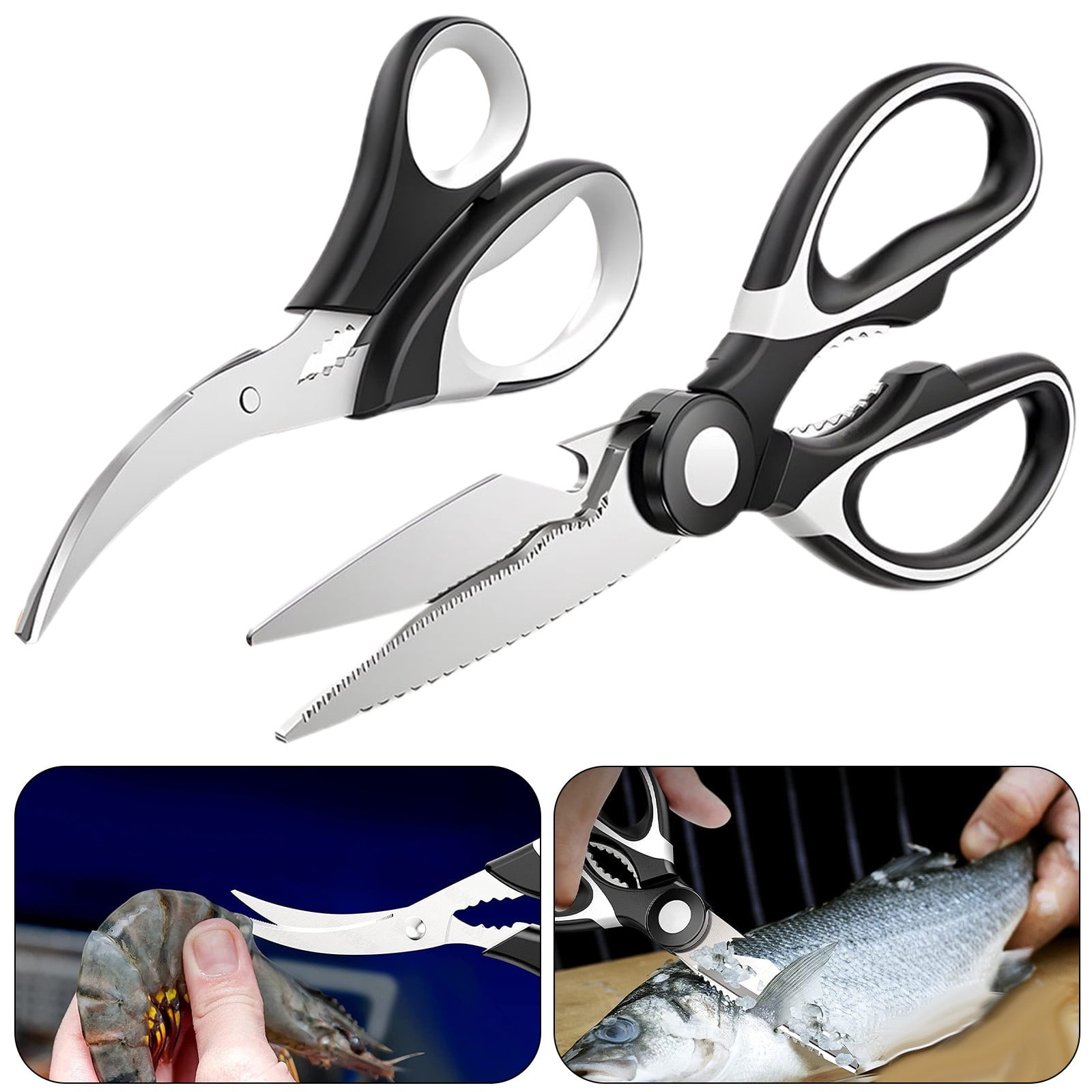 Clearance 2 Pack Kitchen Shears Stainless Kitchen Scissors Multi ...