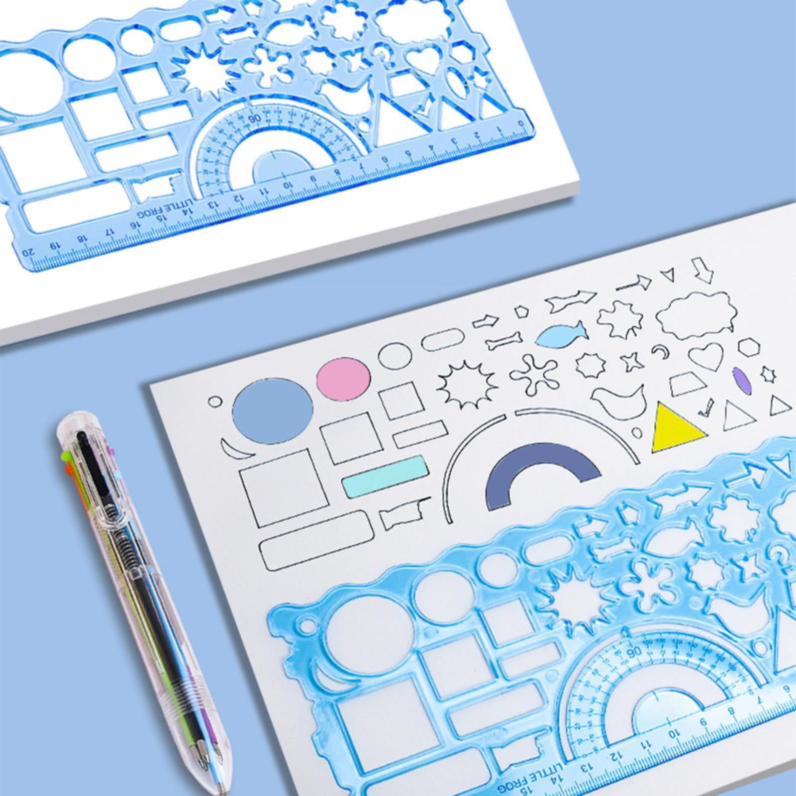 Clearance! 2 Pcs Geometric Drawings Templates Multi Shaped Drafting ...
