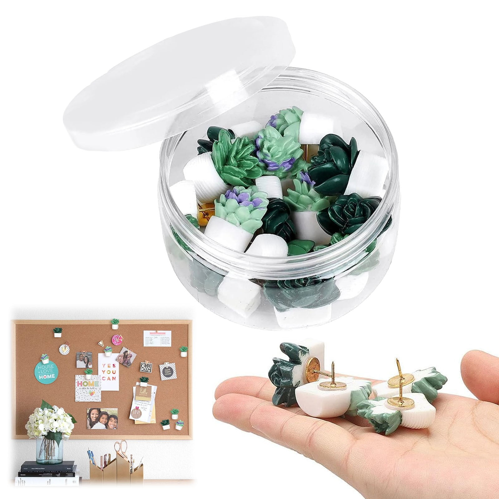 Clearance! 20 Pieces Cute Succulent Plants Decorative Push Pins ...