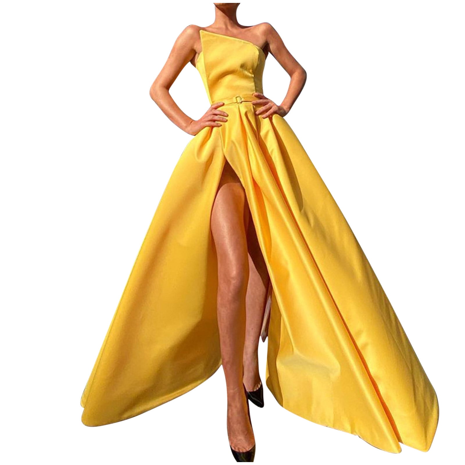 Clearance Under $20 qolati Satin Bridesmaid Dresses for Women Mermaid ...