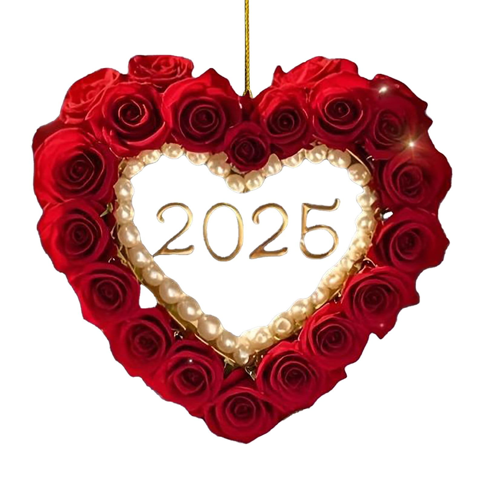 Clearance! 2025 Art Deco Style Acrylic Heart Pendant. Artificial Rose ...