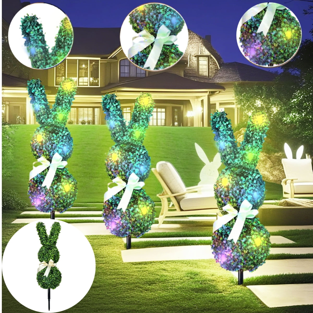 *Clearance 2025* Bunny Topiary Outdoor, Rabbit Shaped Topiary Trees ...