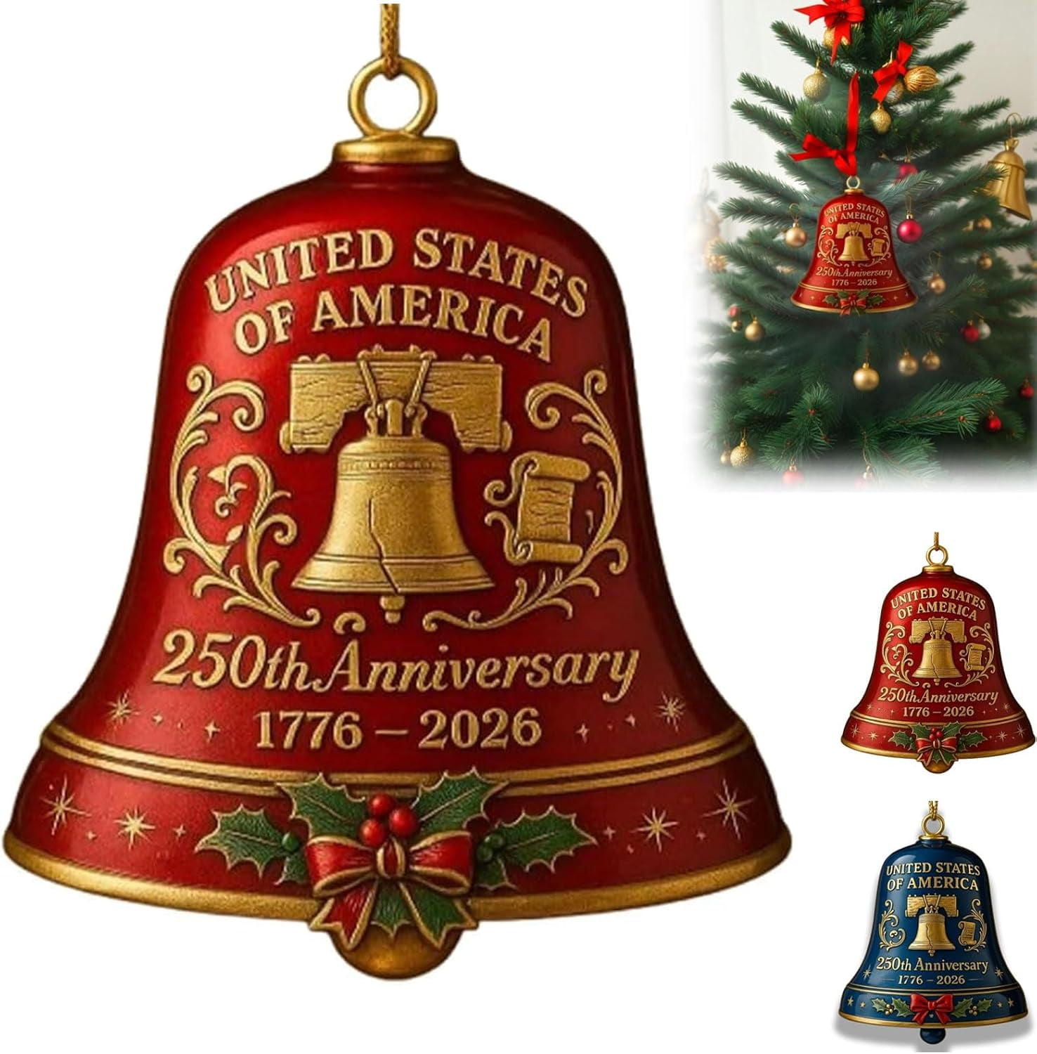 250th Anniversary American Patriot Bell Ornament- Handmade Vintage ...