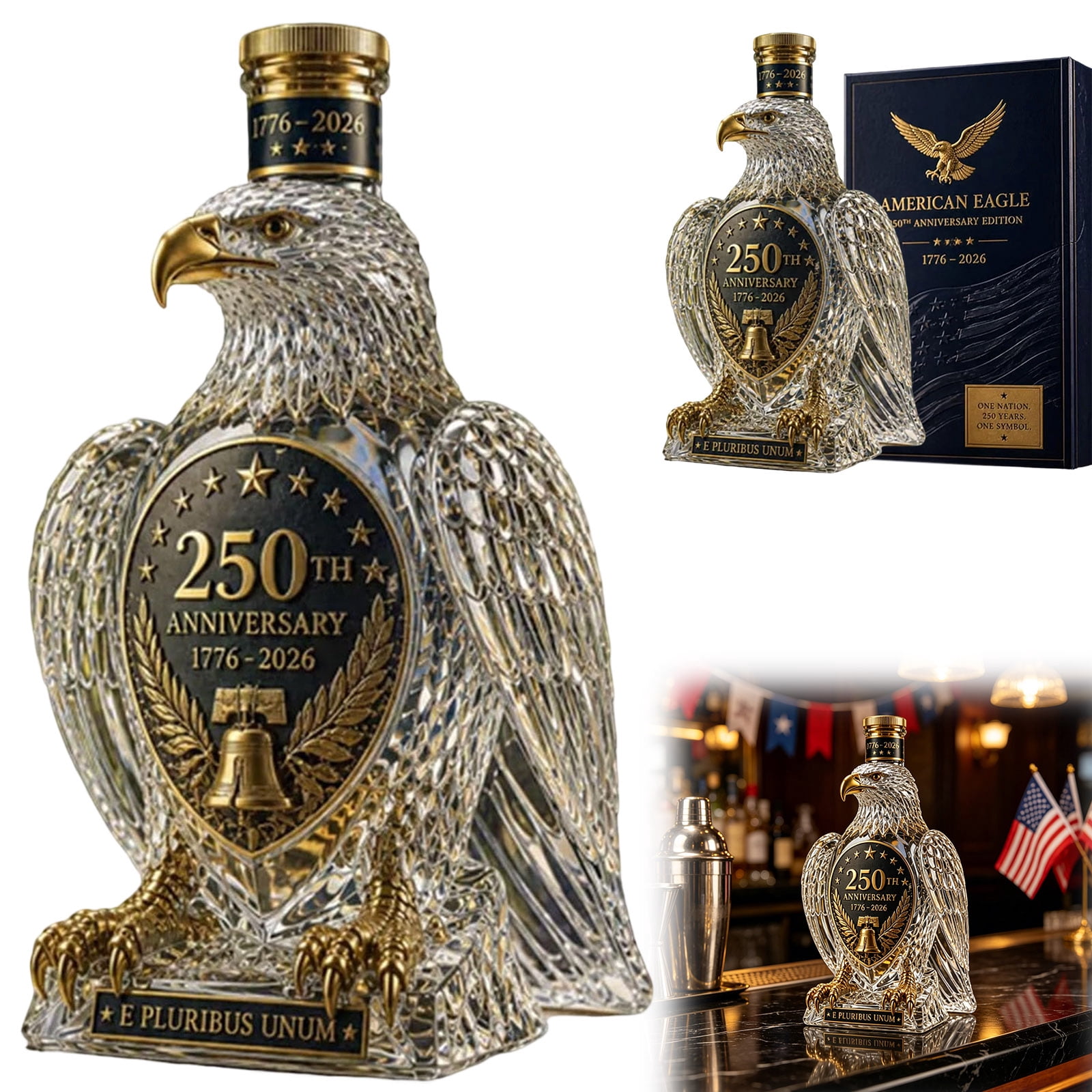 Clearance! 250th Anniversary Patriotic Whiskey Decanter, 9.6" American ...