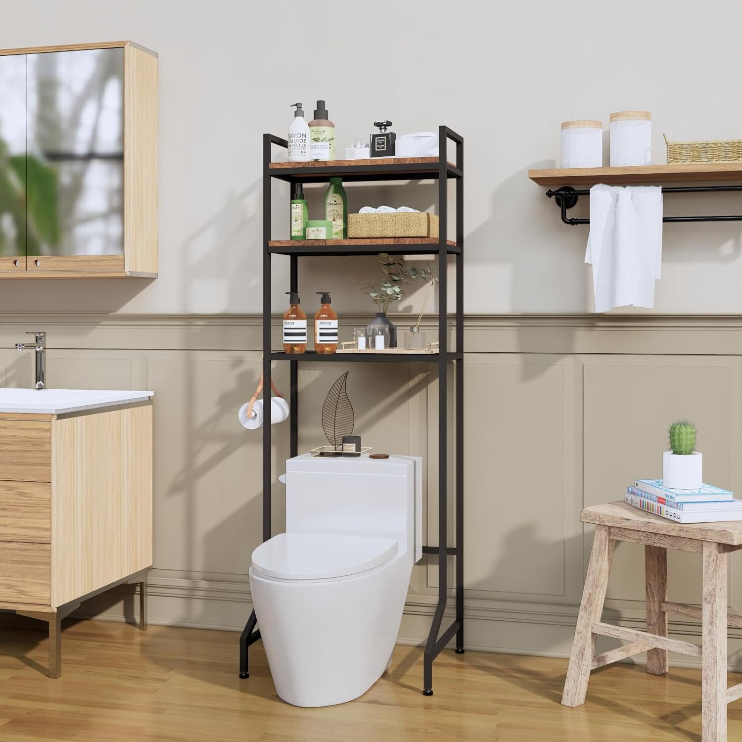 under $25Tupukom Bathroom Shelves Over Toilet Space Saver Freestanding ...