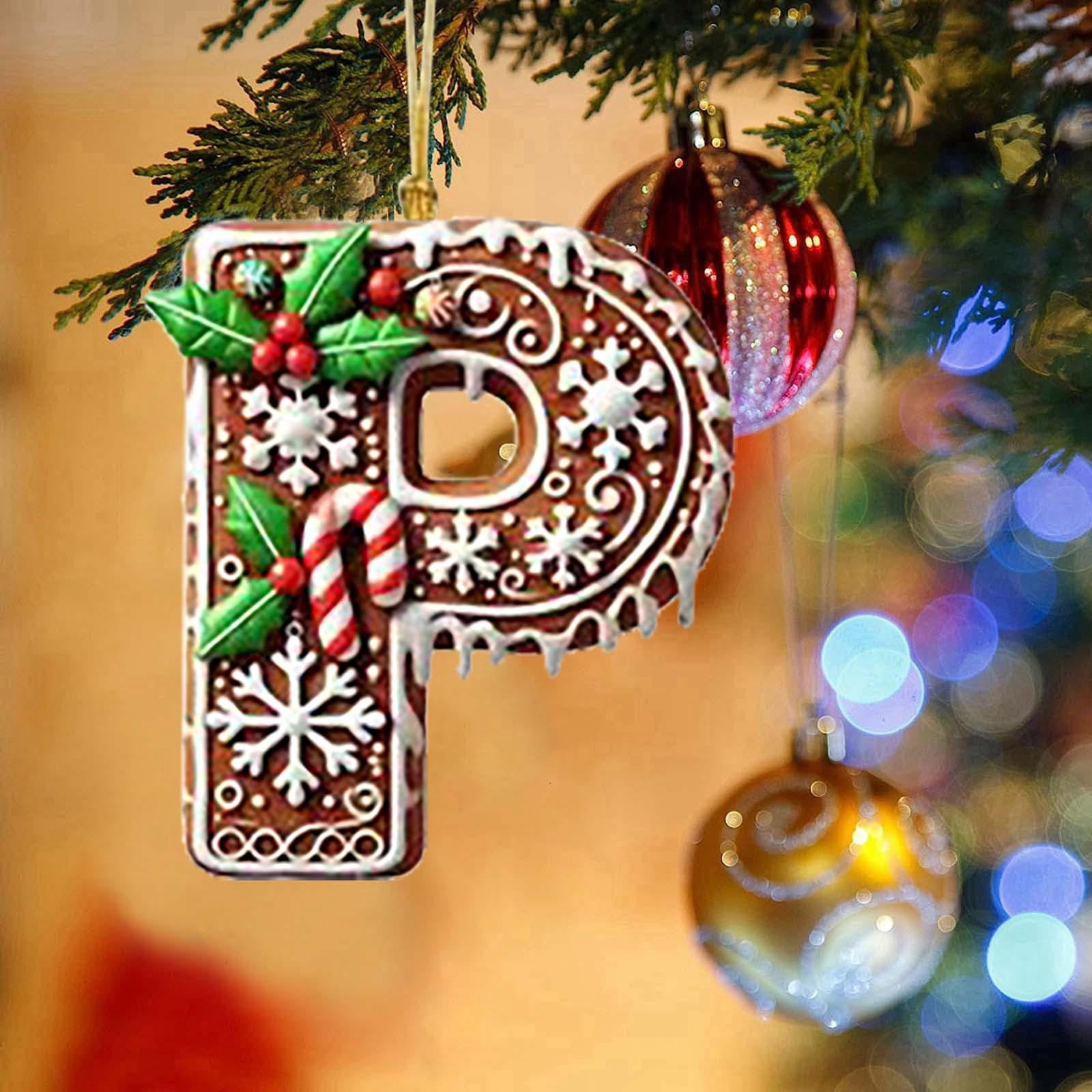 Clearance!26 Gingerbread Alphabet Ornaments for Christmas Tree, Candy ...