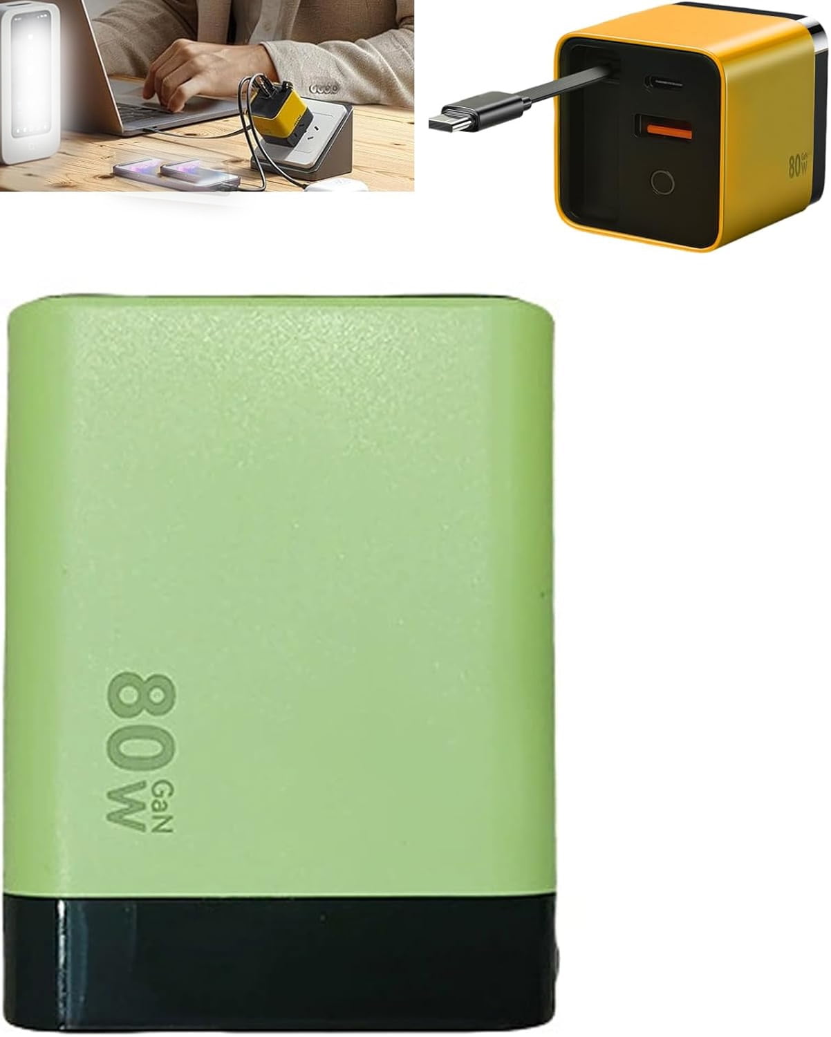 3 in 1 GaN Charger, Scalable 80w Max Fast Charger Module with Type-C ...