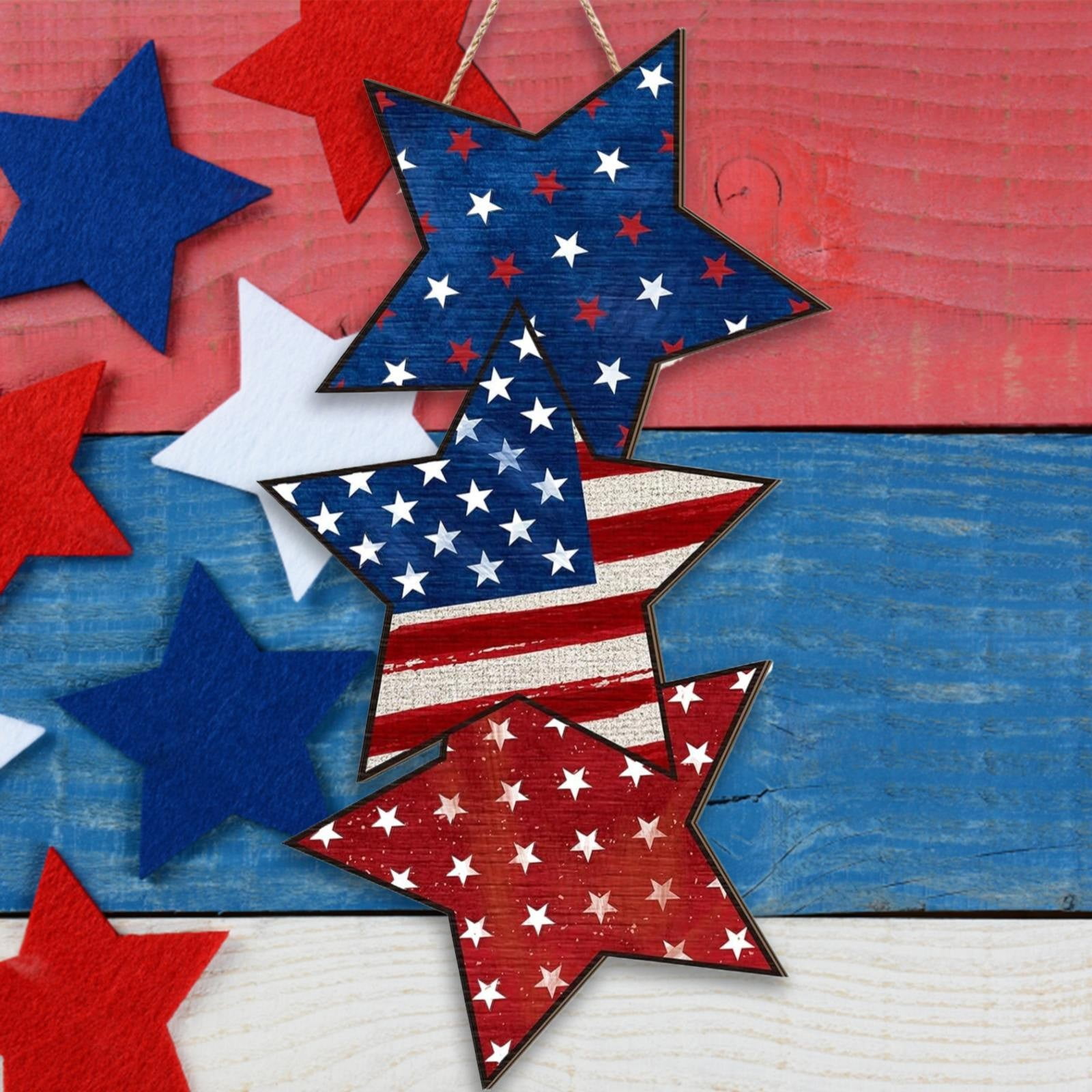 Clearance under $3 4th of July Door Sign Decorations Patriotic Heart ...
