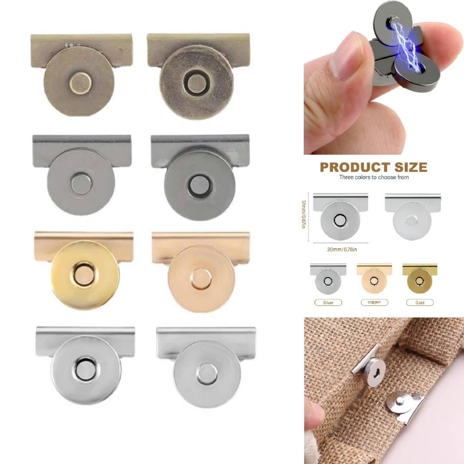 Clearance 3 Pairs Magnetic Snaps for Purses and Totes, Seamless ...