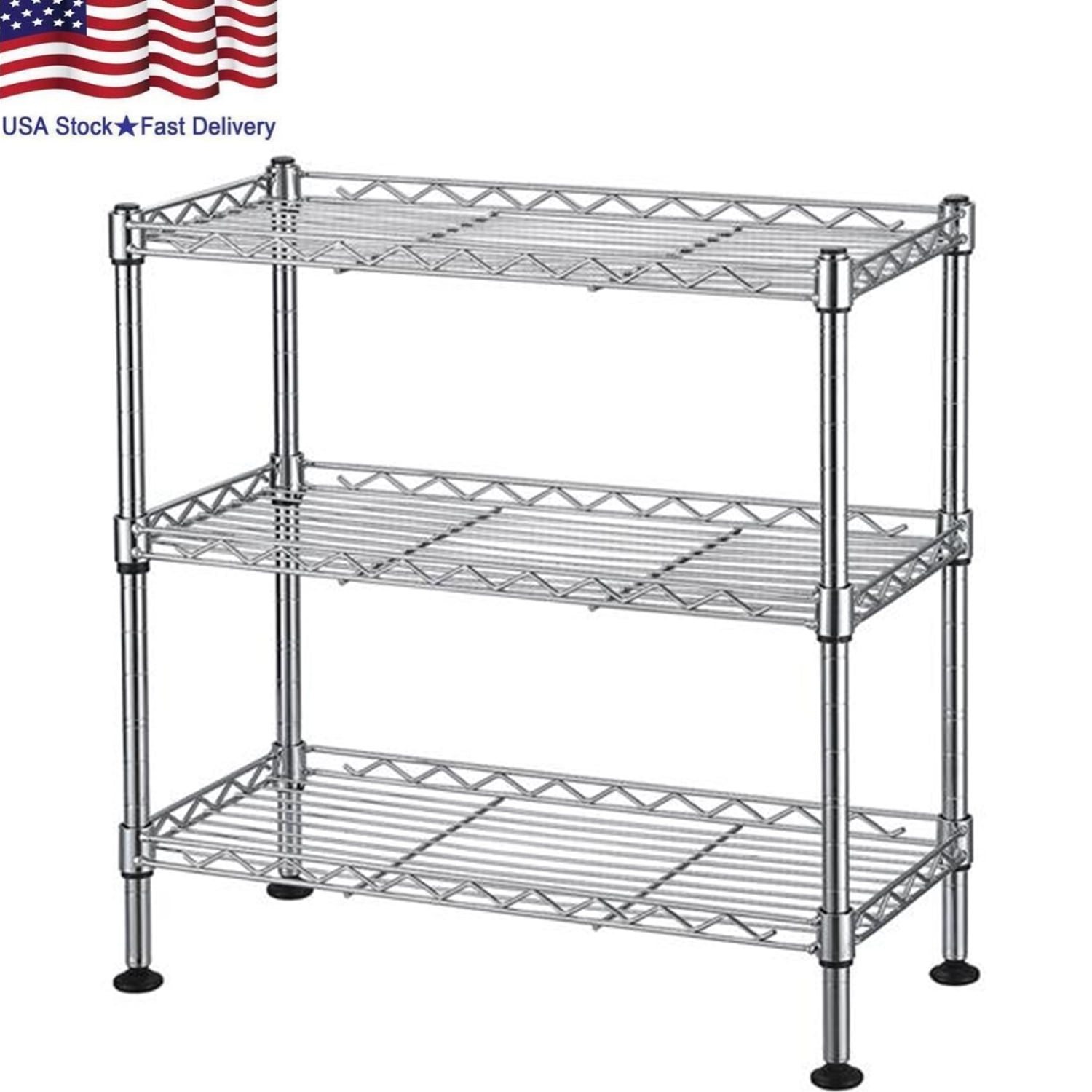 Clearance! 3 Tier Cabinet Organizer, Adjustable Mini Wire Shelving ...