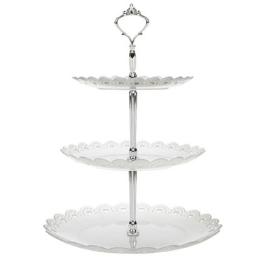 Lulshou 3-Tier Cupcake Stand, Cake Dessert Display Tower for Wedding ...
