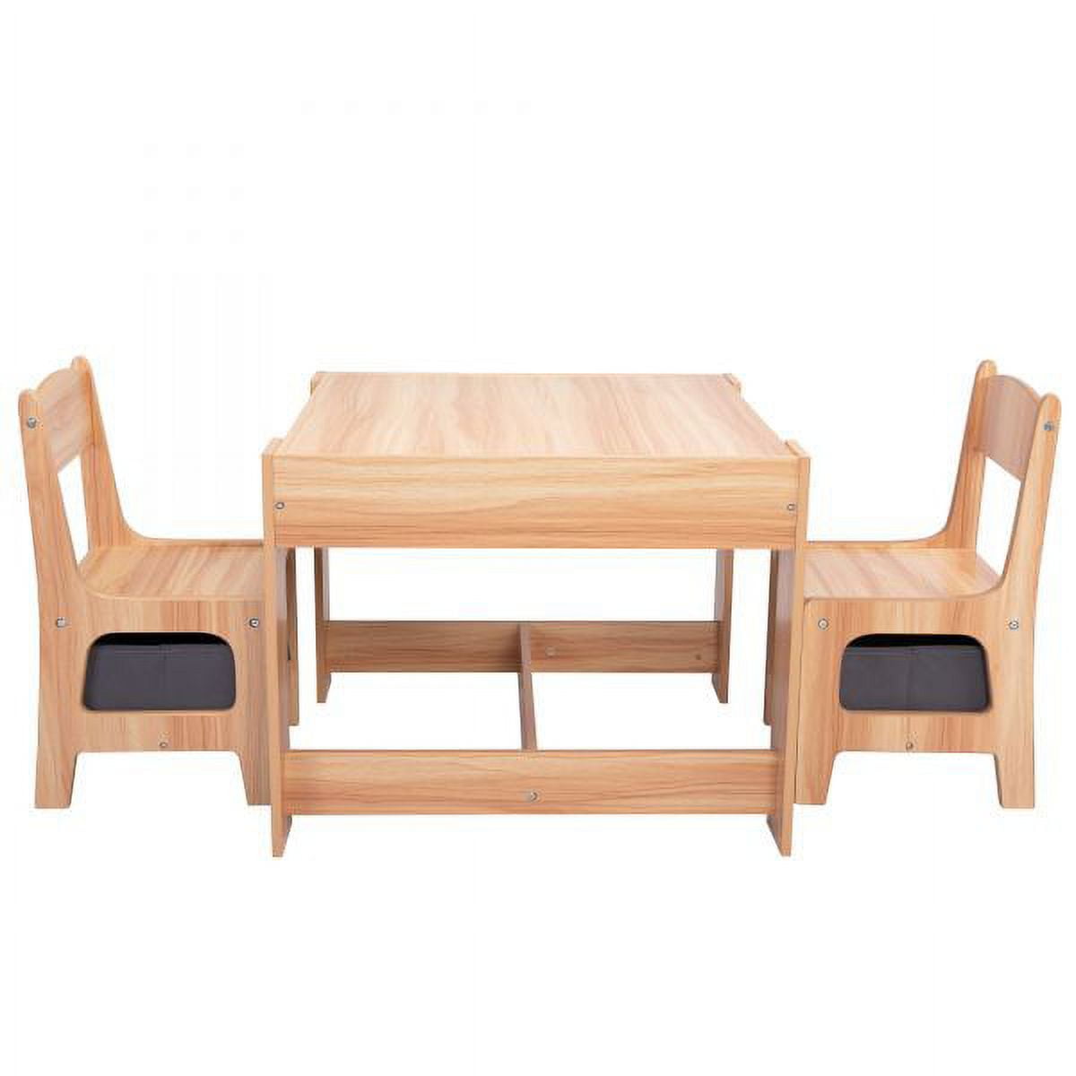 Clearance! 3-in-1 Kids Wood Table and 2 Chairs, Children Activity Table ...
