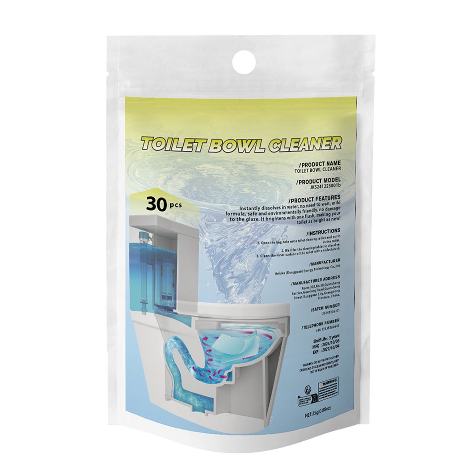 Clearance! 30-Pack Toilet Bowl Cleaner Tablets, Urine Stain & Odor ...