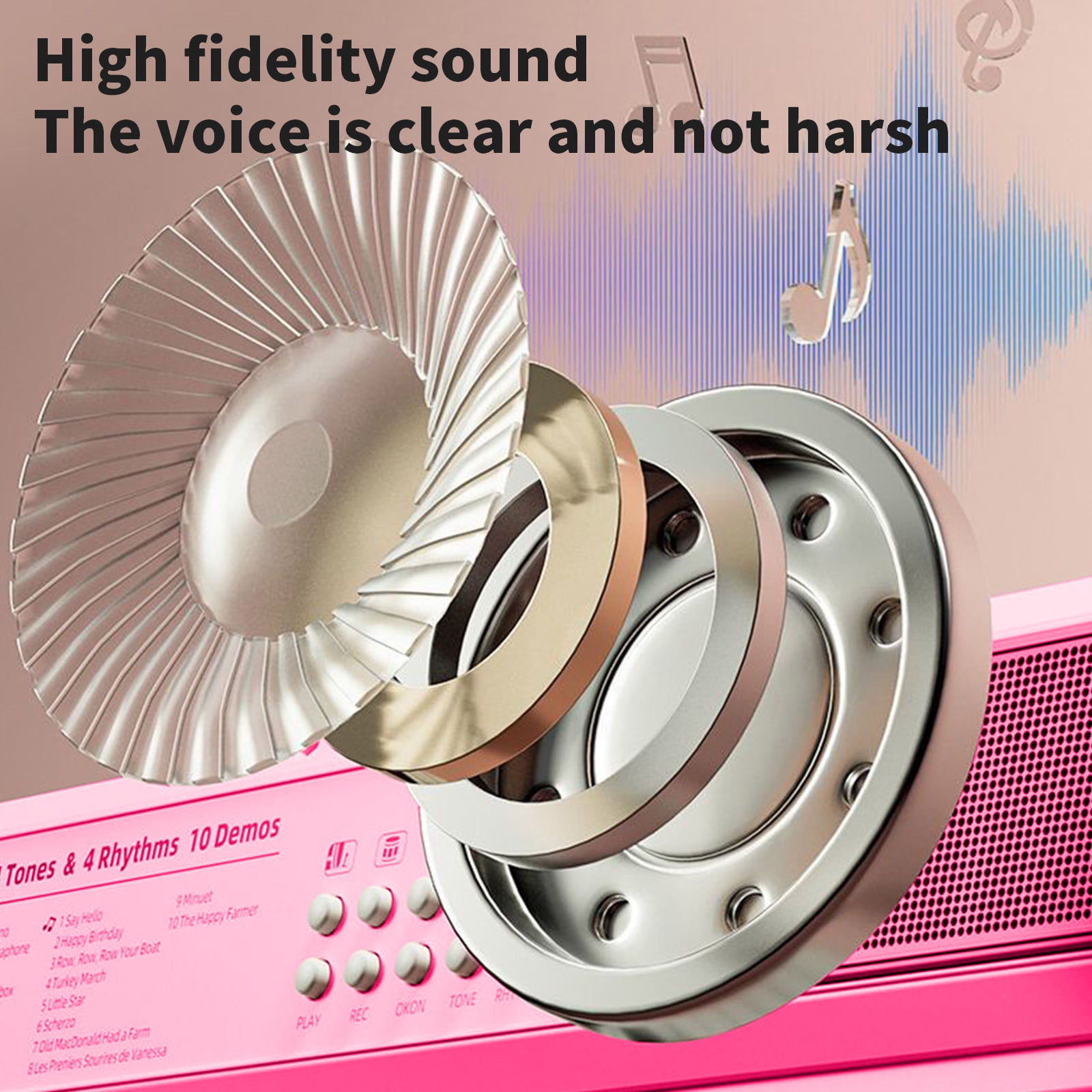 on 37 Keys Baby Piano Music Keyboard with Microphone & Music Stand ...