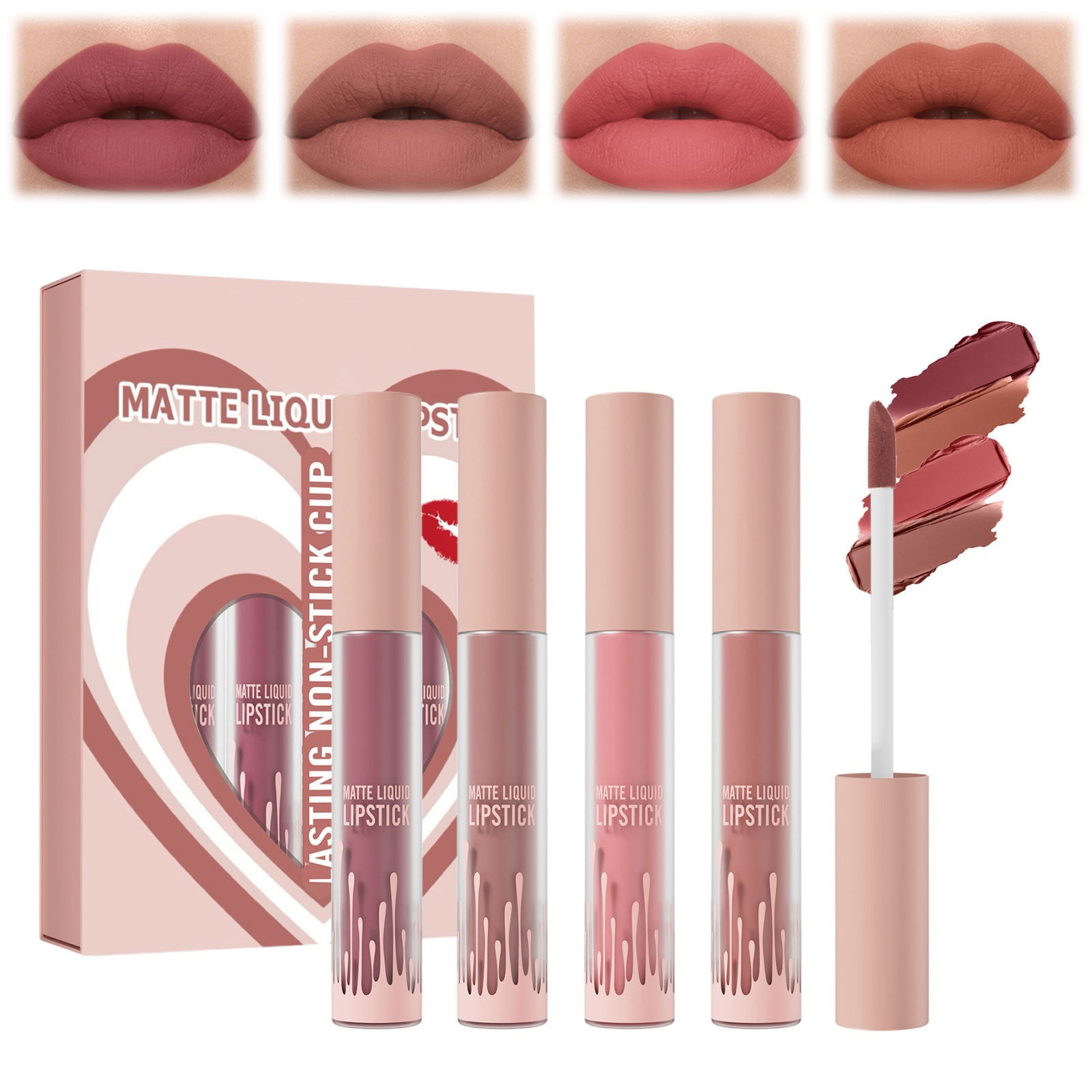 Clearance！ 4 Colors Sets Texture Lipstick Lip Stain Liquid Lipstick ...