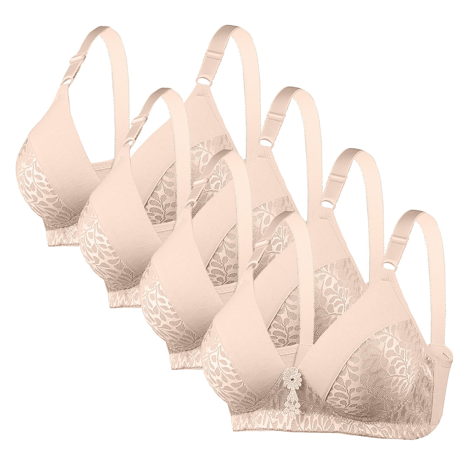 Clearance 4 PC Daisy Bras for Women Full Coverage Shelf Bralettes ...