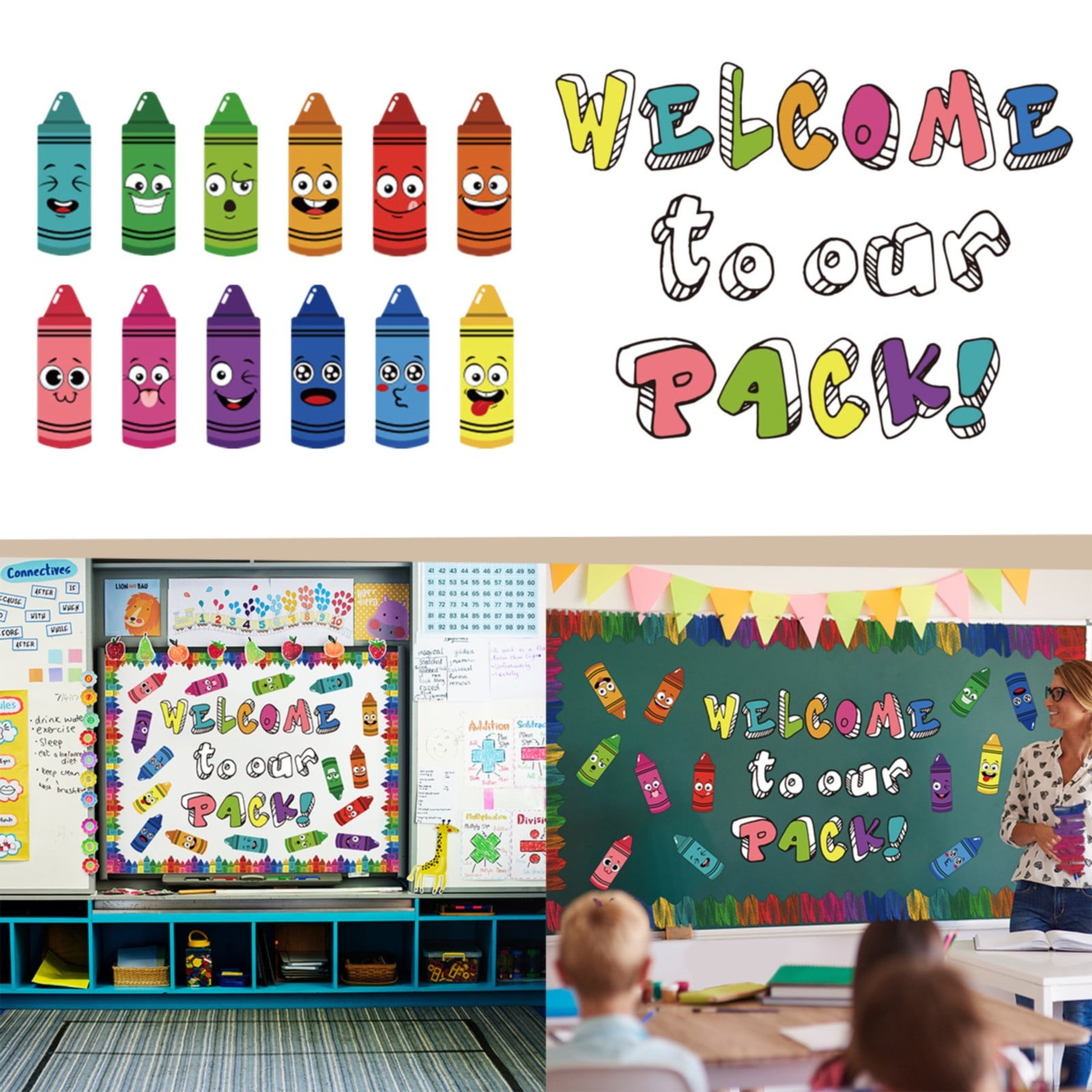 Clearance！ 46Pcs Back to School Bulletin Board Decorations Welcome to ...