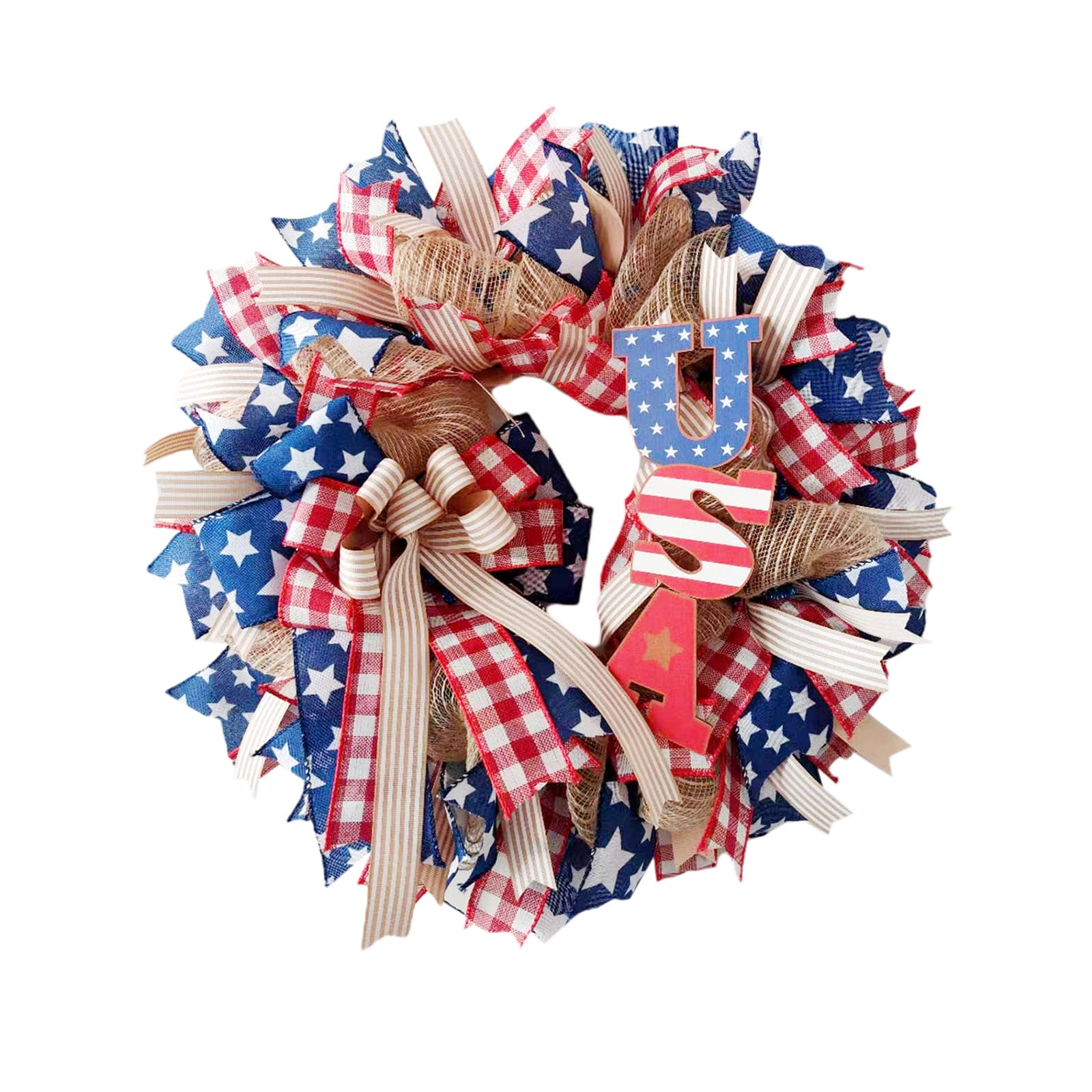 Hvmvliv 4th of July Independence Day Wreath Home Decor Simulation ...