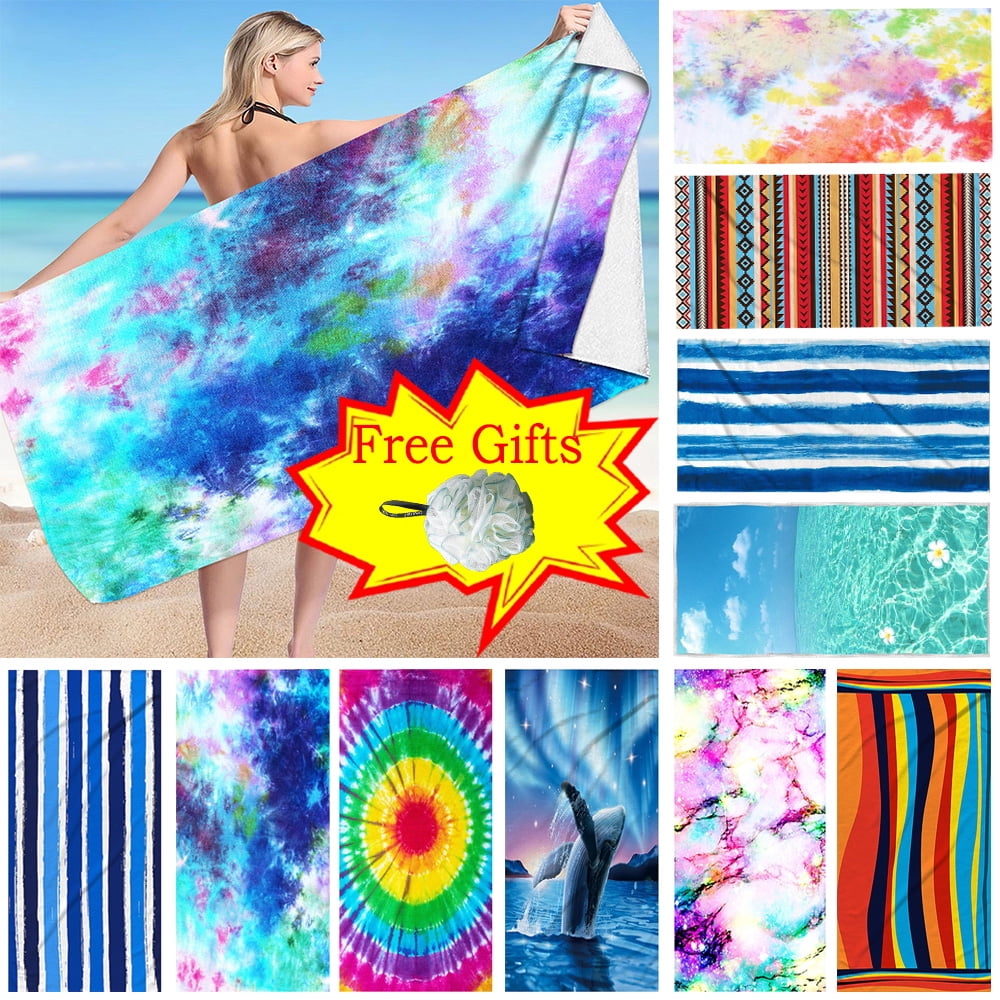 Clearance Under $5! Antqov Beach Towel, Lightweight Microfiber Beach ...