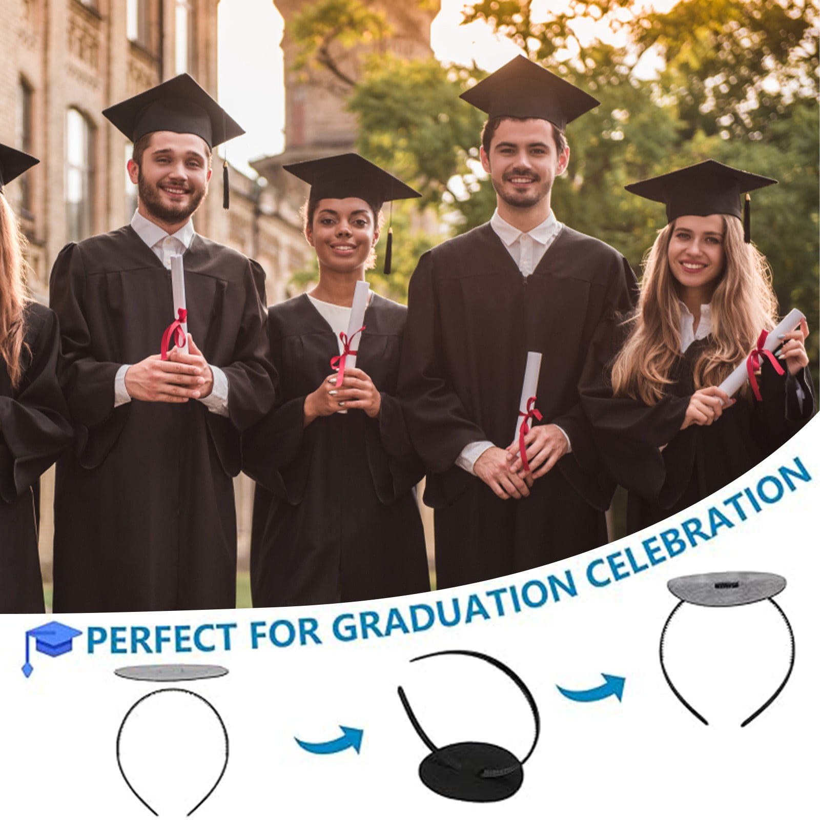 Clearance Under $5 Barrettes Cobowsici Graduation Cap Headband A ...