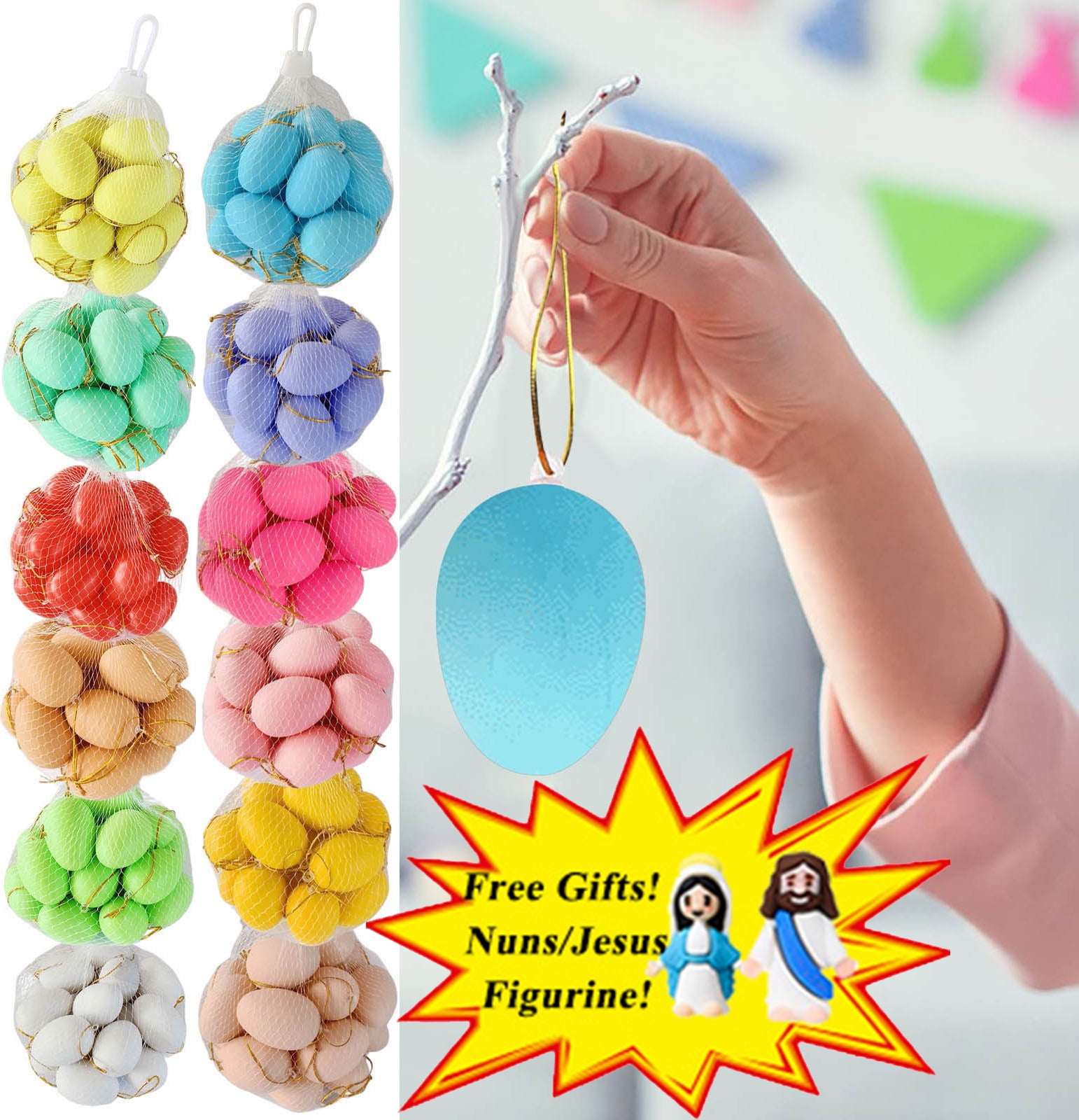 Clearance Under $5 Boovnll 20Pcs Easter Eggs, DIY Painting Crafts ...