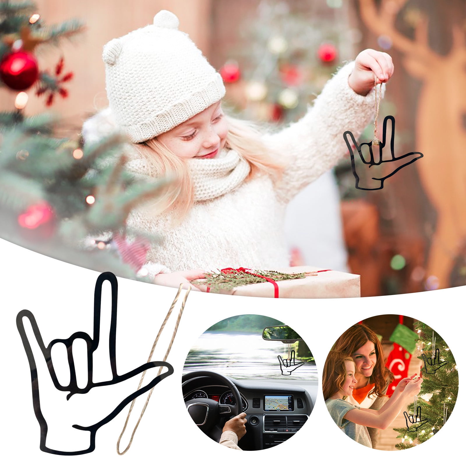 Christmas Ornament I Love You Sign Hanging Sign,Metal Gesture Hanging ...