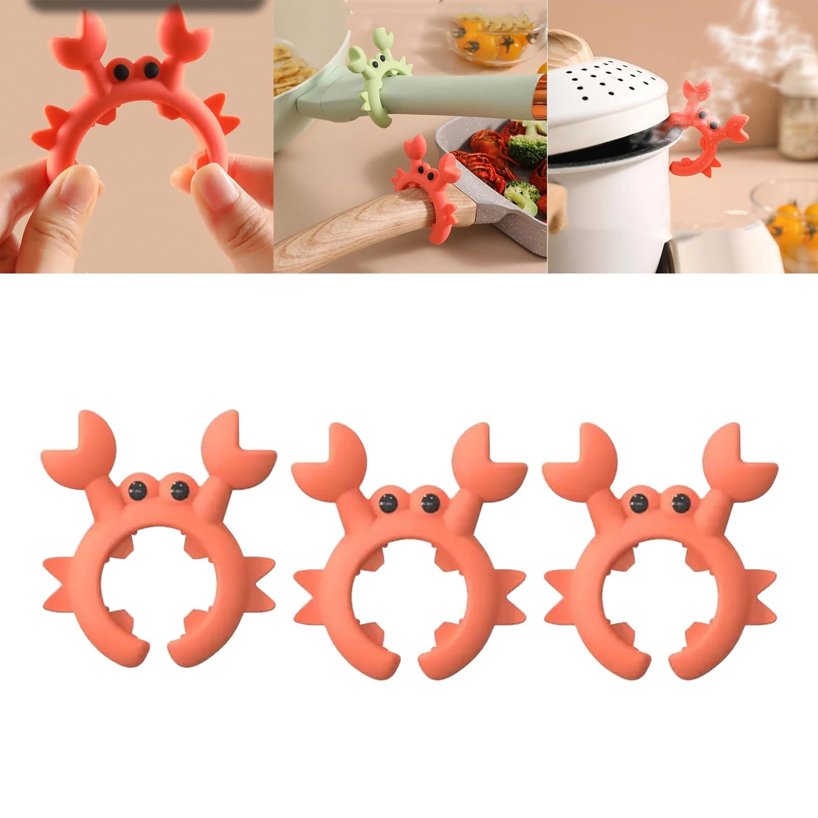 Clearance Under $5 Creative Crab Shaped Silicone Spatula Rack Crab Silicone Spatula Holder Anti ...