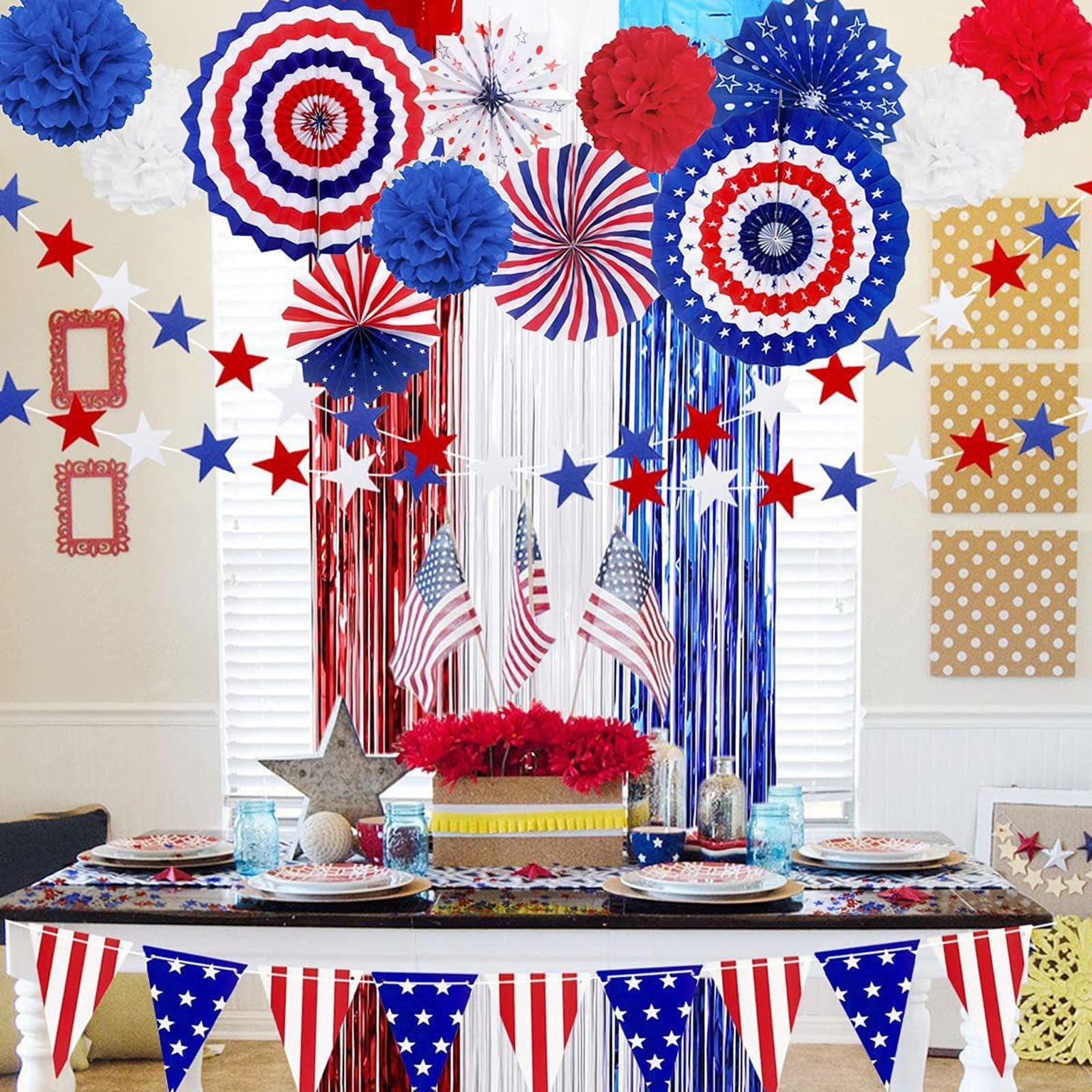 under $5 Fufafayo Fourth Of July Party Decorations Set - Flag Party ...