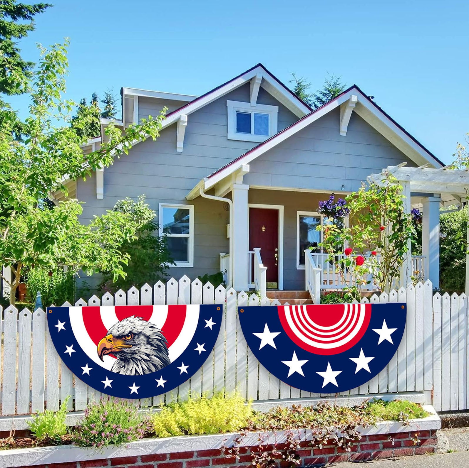 Clearance under $5 Fufafayo Independence Day Decorative Fan-Shaped Flag ...