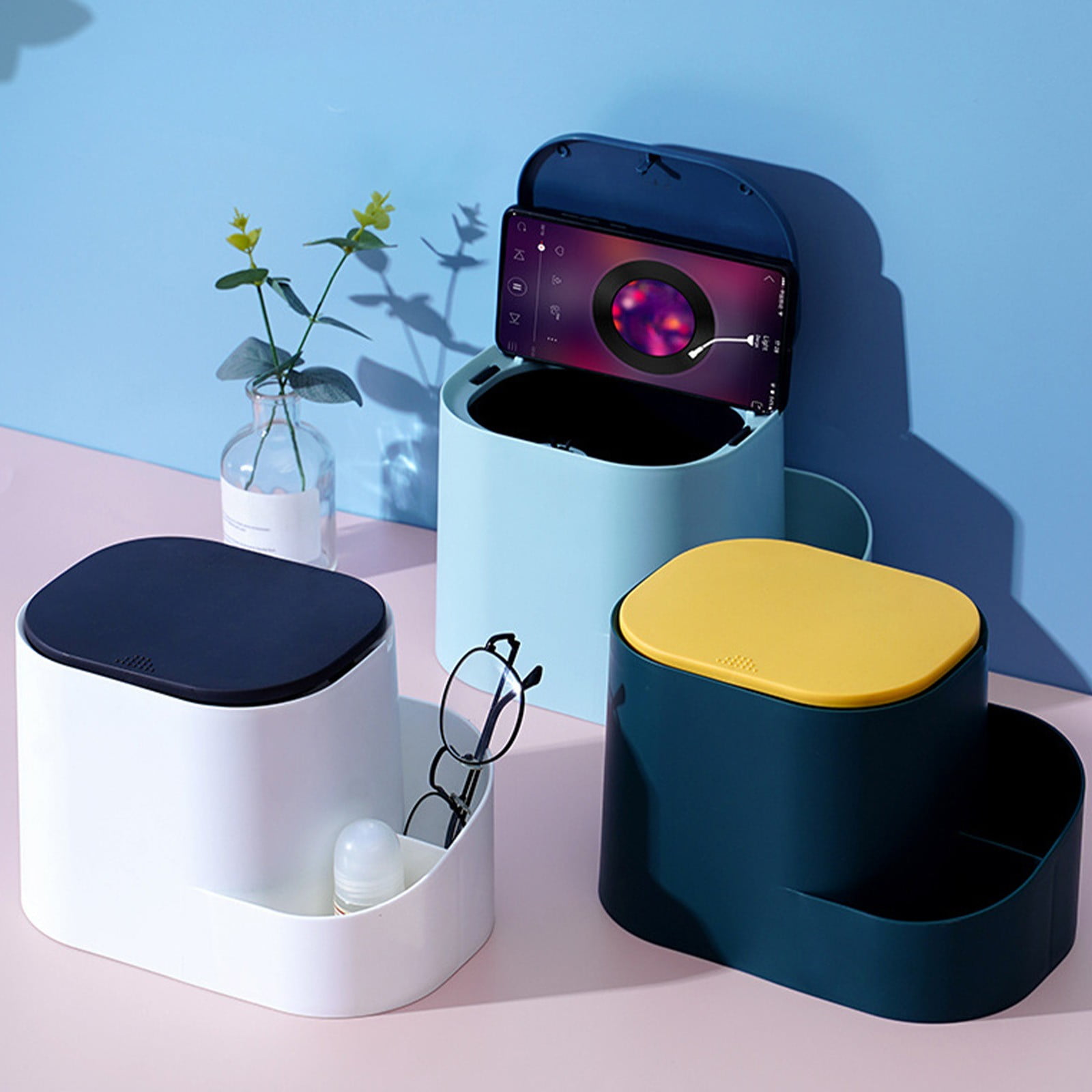Clearance under $5 Fufafayo Mini Trash Can with Lid, Press-Type with ...