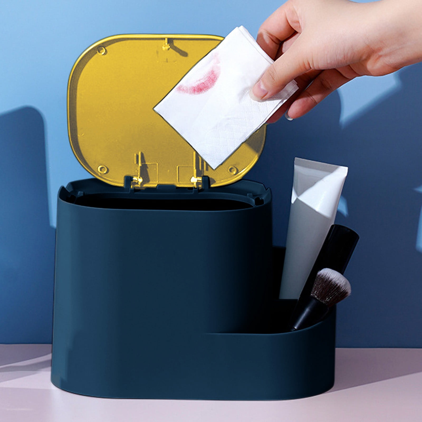 Clearance under $5 Fufafayo Mini Trash Can with Lid, Press-Type with ...