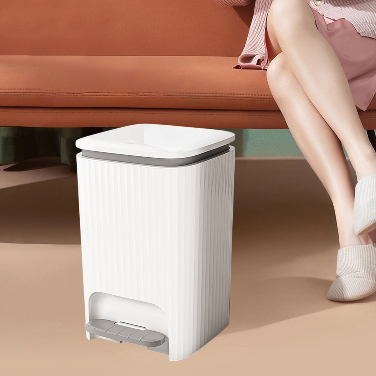 Clearance under $5 Fufafayo Square Trash Can with Lid, Small Bathroom ...