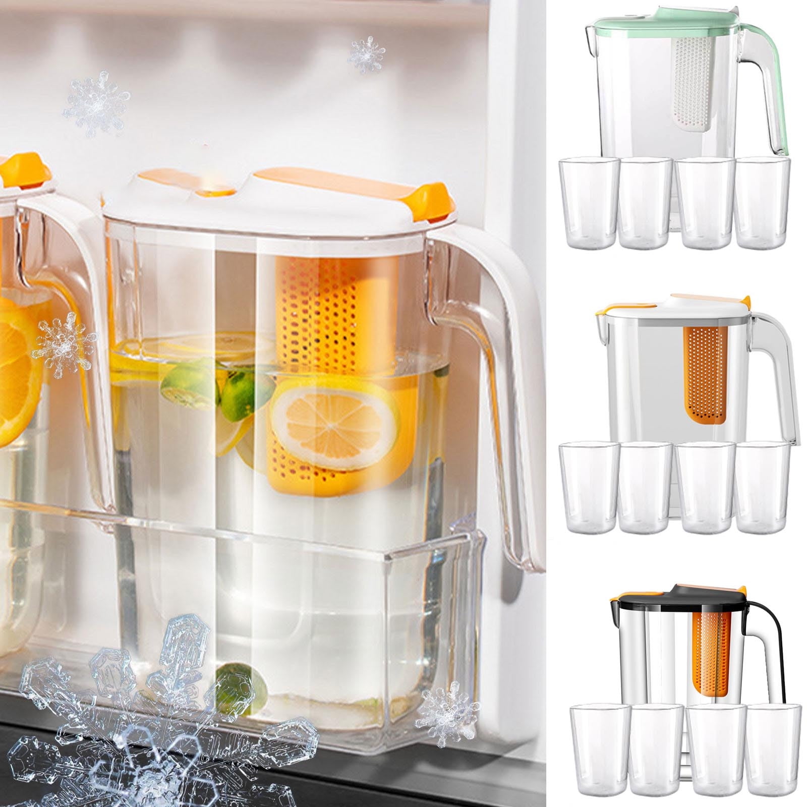 Clearance under $5 Fufafayo Water Pitcher with Fruit Infuser,Fridge ...