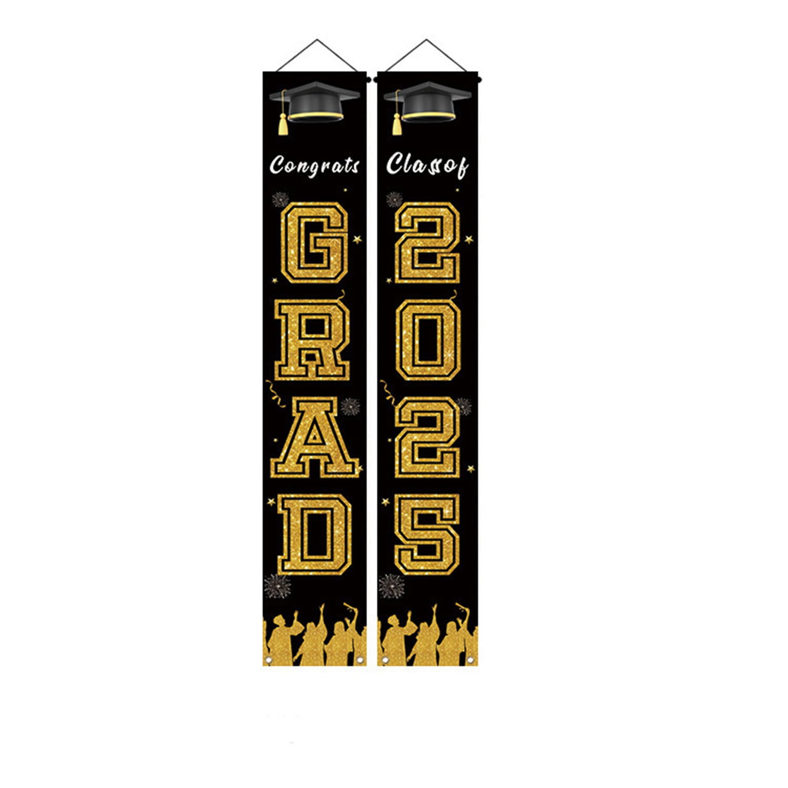 Clearance Under $5 Graduation Decorations 2025, Black Gold Congrats ...