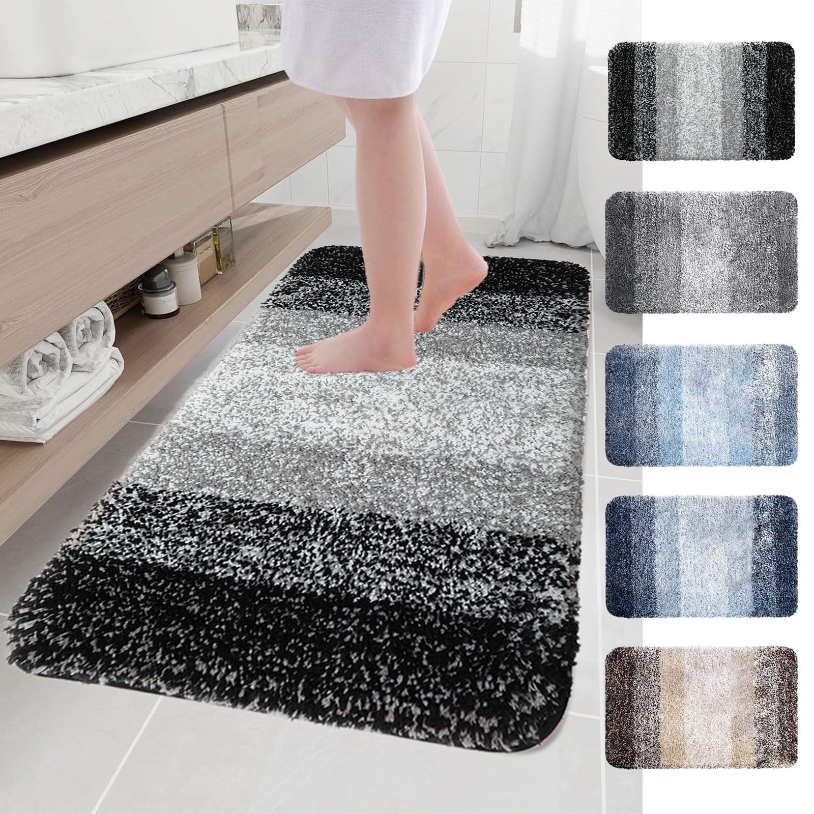 Under $5! InsCrazy Bathroom Rugs Bedroom Mat Flocking Carpet Plushes ...