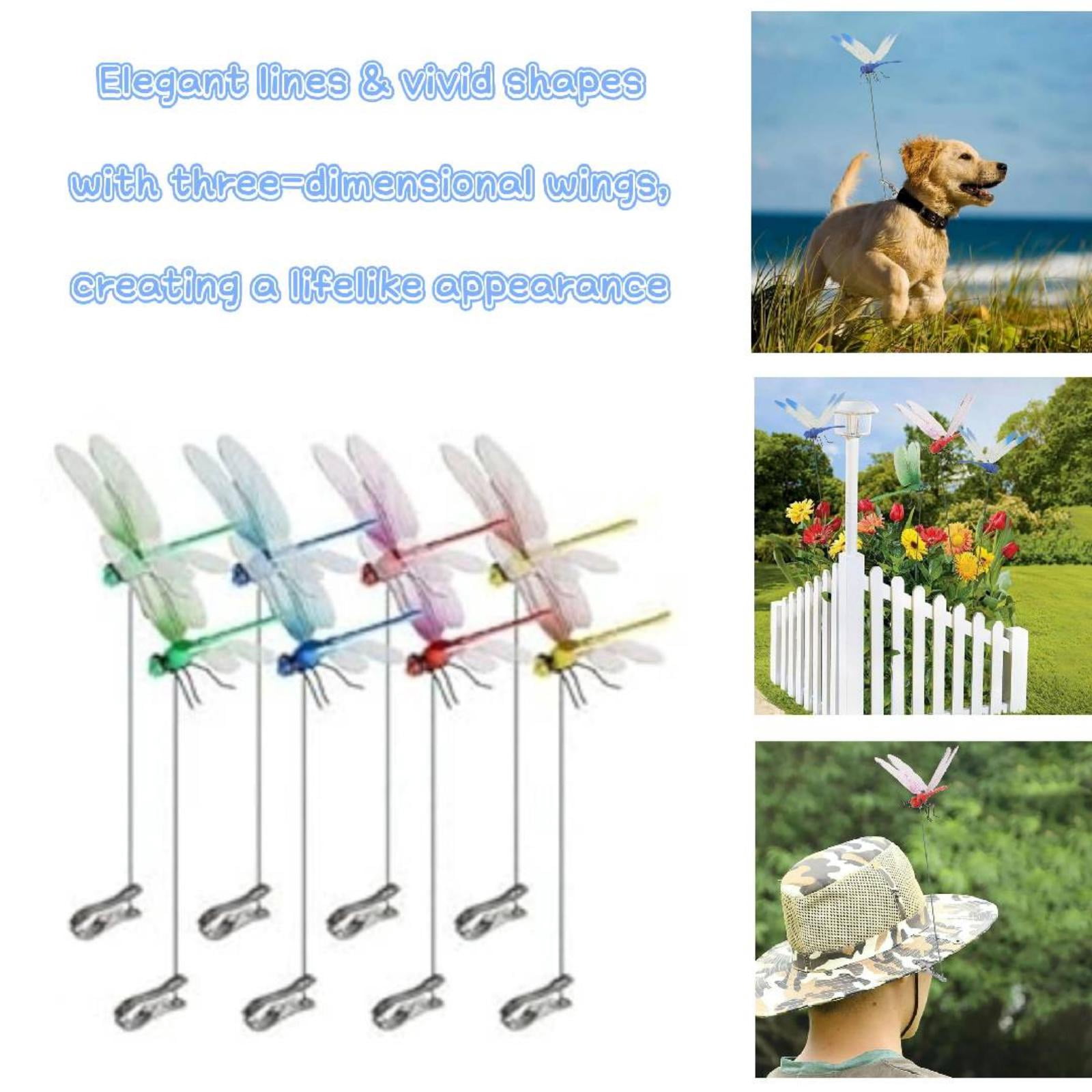 Clearance! 5 Pack Dragonfly Clip,3D Dragonfly Garden Stakes Decor ...