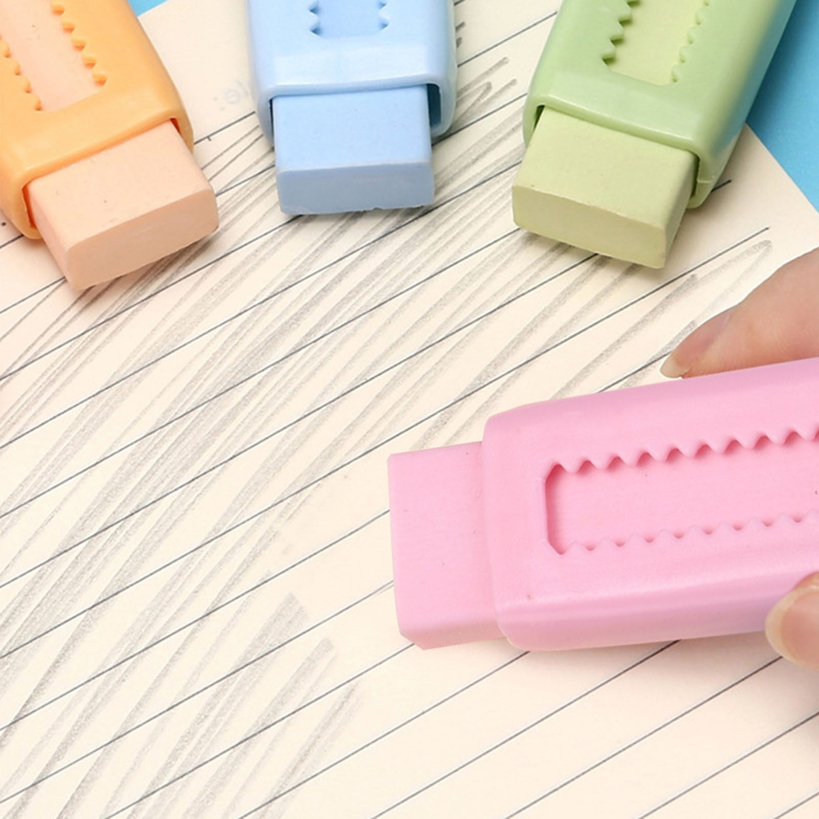 Clearance! 5 Piece Sliding Retractable Pencil Erasers 4 Cute Colors ...