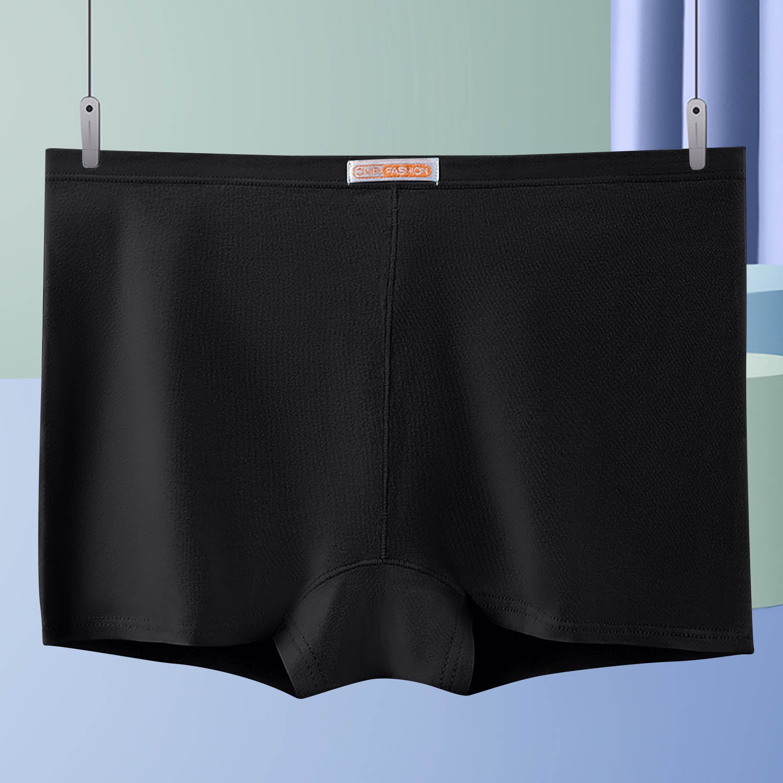 Pitauce Women's Boxers Solid Color Plus Size Cotton High Waisted ...