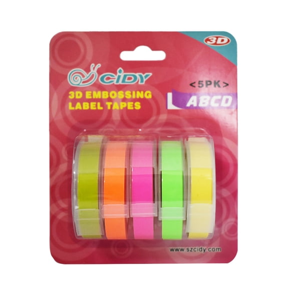5 Rolls Compatible with DYMO Embossing Label Maker Refills 3/8 Inch 3D ...