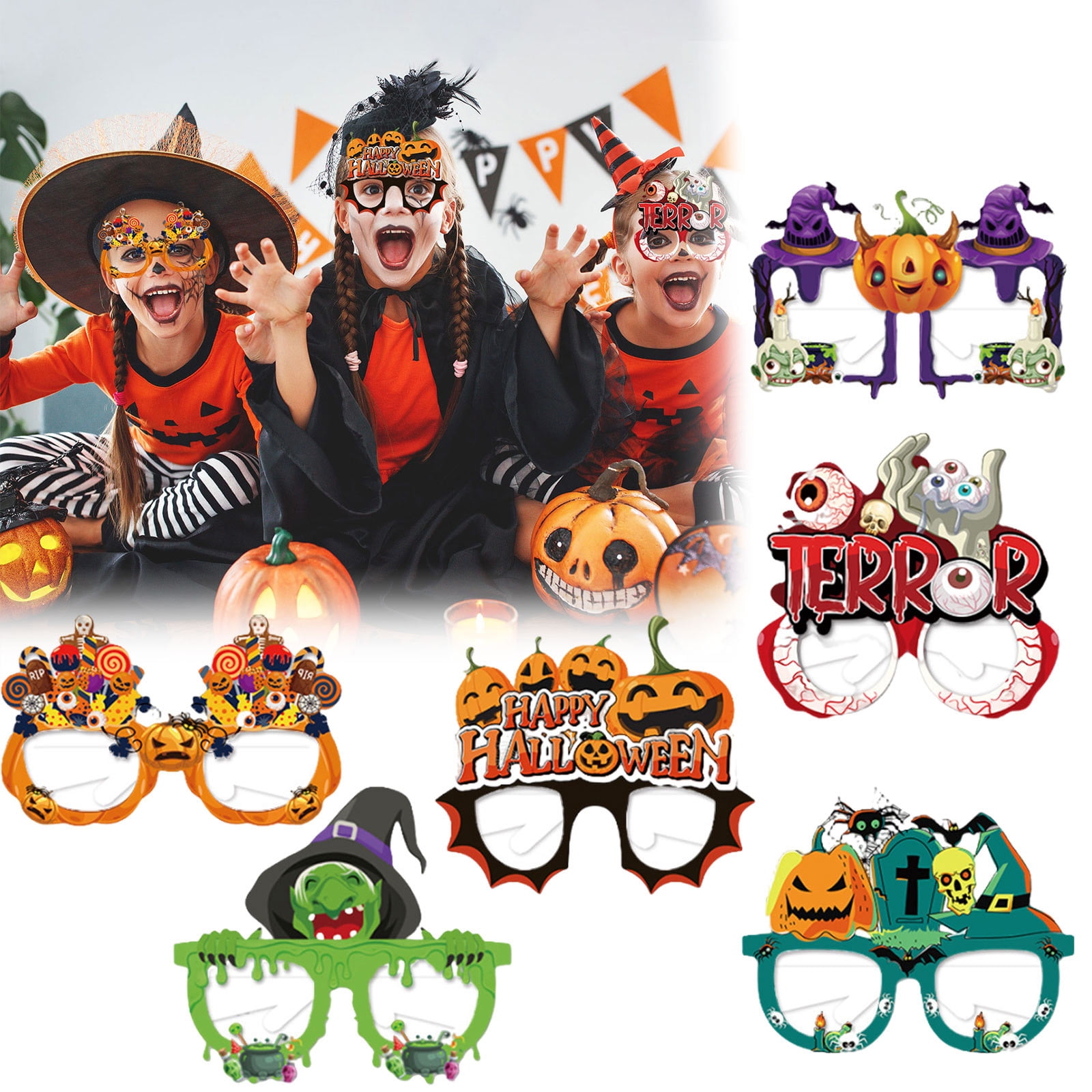 Clearance Under $5 Scary Halloween Glasses for Kids Pack of 12 No DIY ...